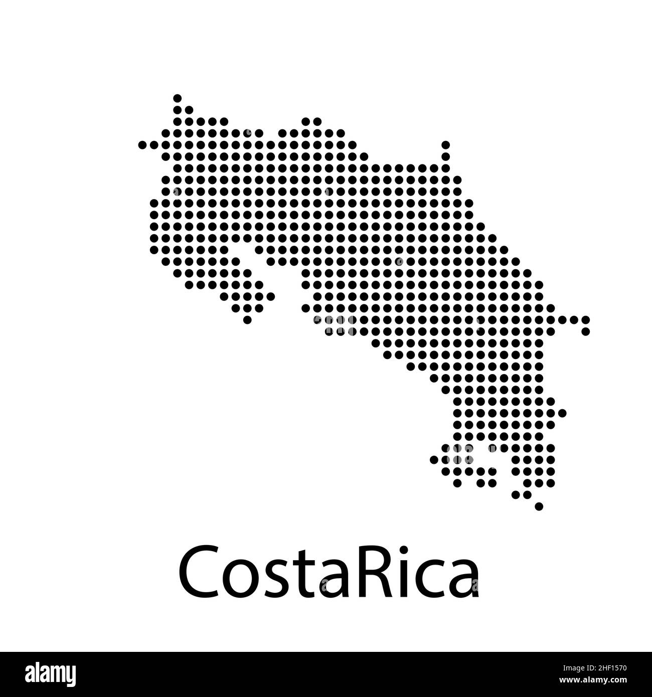 High detailed vector map - Costa Rica vector illustration Stock Vector ...