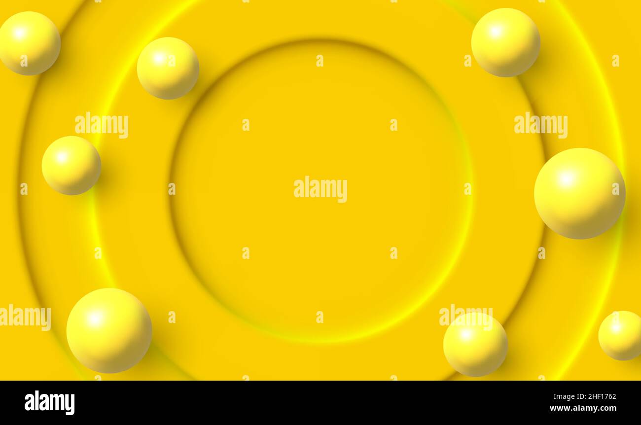 3D yellow realistic spheres shadow abstract vector background ,yellow ...