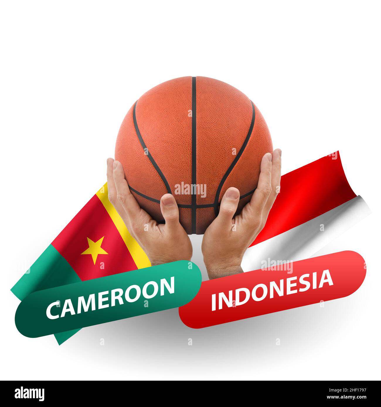 Basketball competition match, national teams cameroon vs indonesia ...