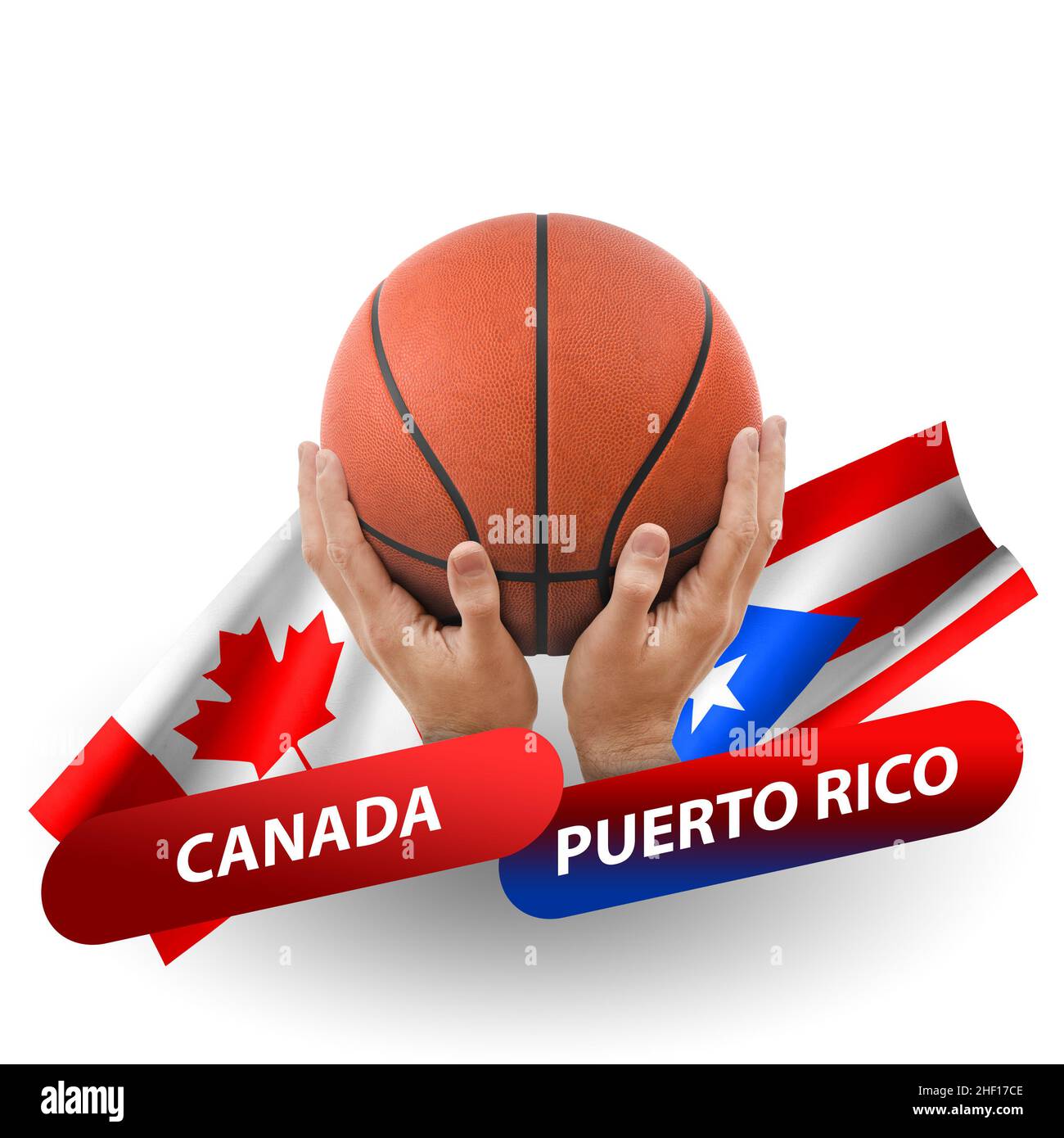 Basketball competition match, national teams canada vs puerto rico ...