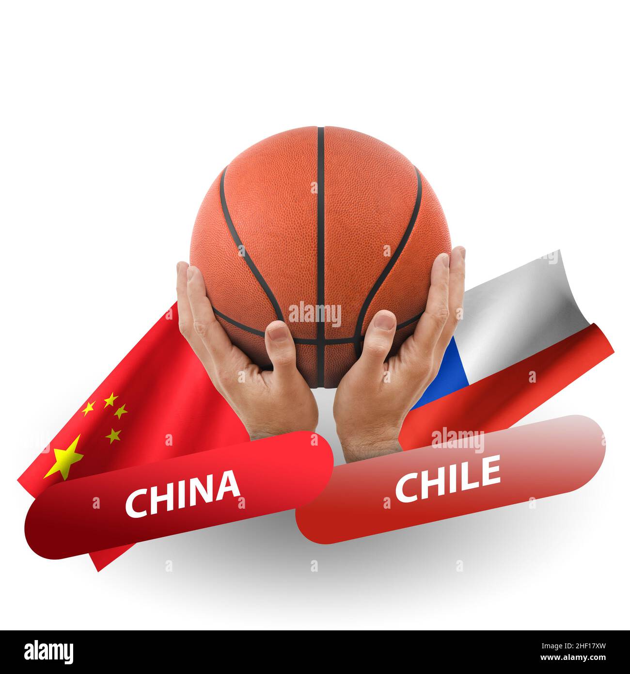 Basketball competition match, national teams china vs chile Stock Photo ...