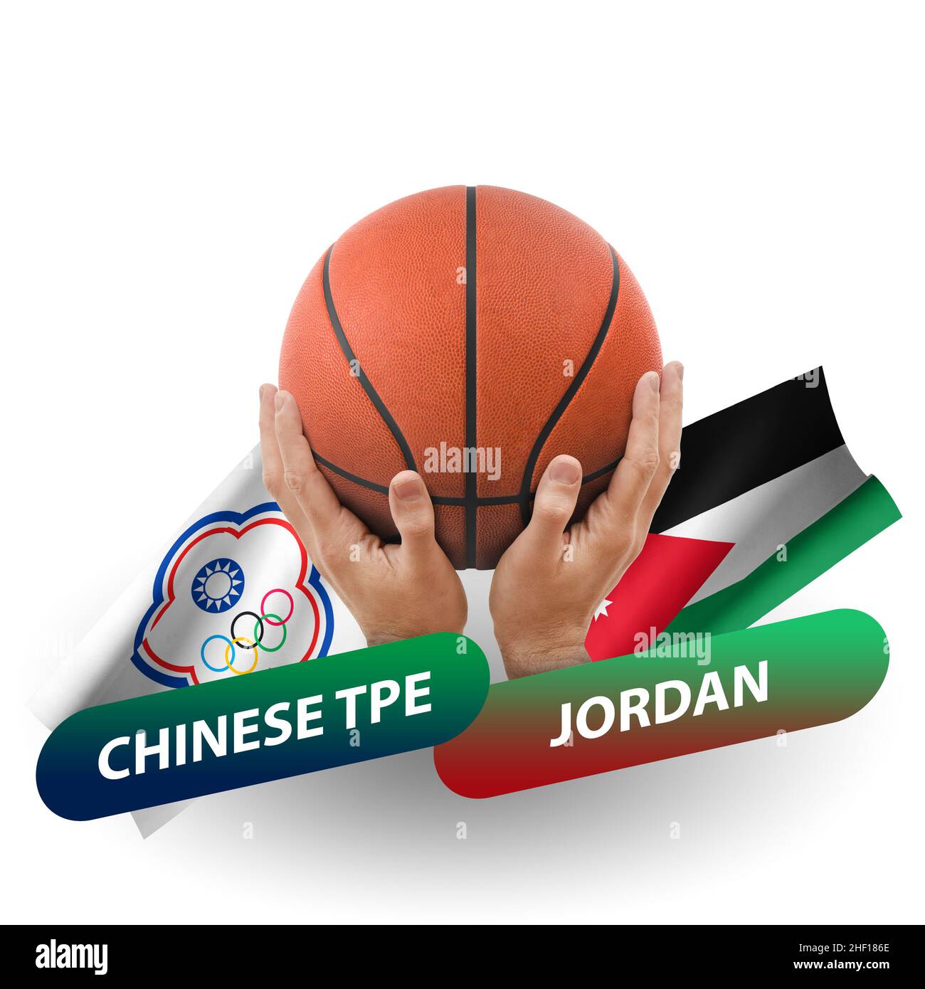 Basketball competition match, national teams chinese taipei vs jordan ...