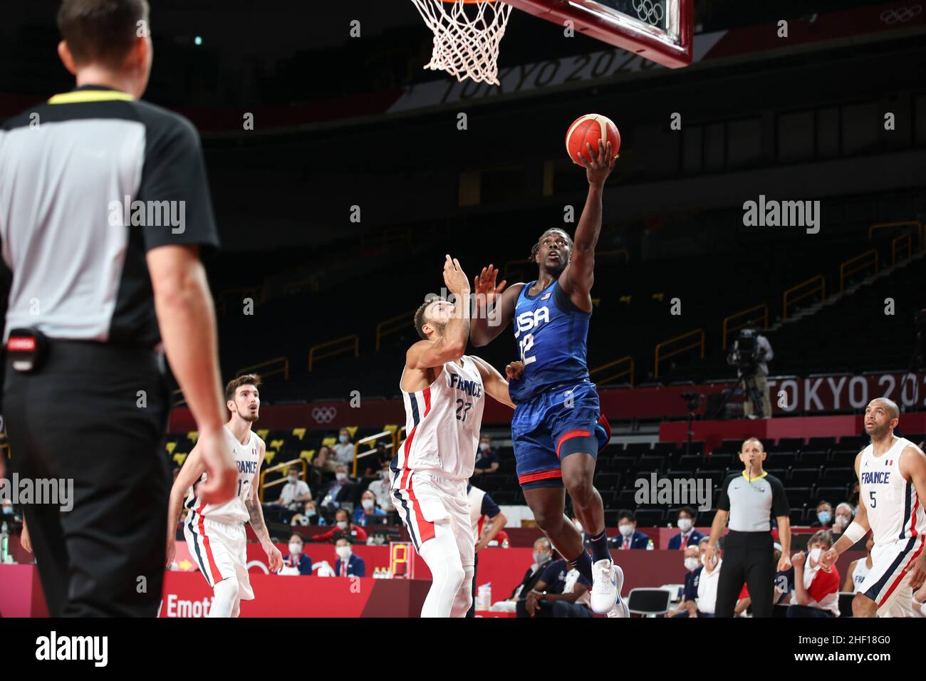 JULY 25th, 2021 - SAITAMA, JAPAN: Jrue Holiday of the United States lay ...