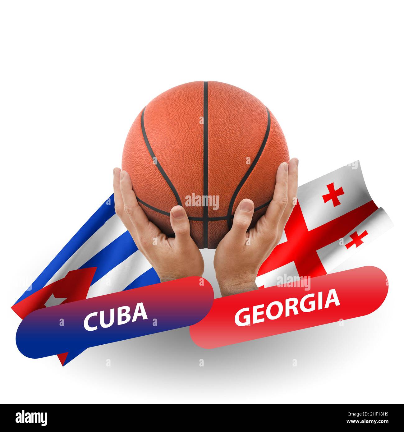 Basketball competition match, national teams cuba vs georgia Stock ...