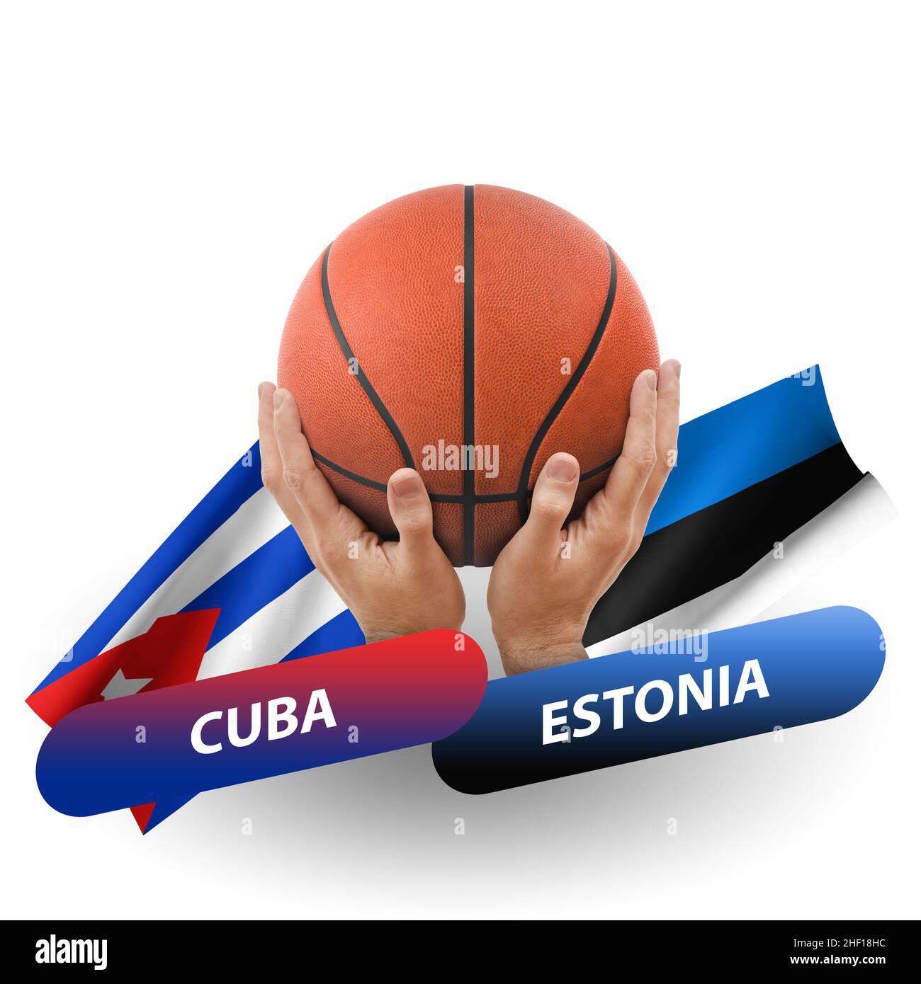 Basketball competition match, national teams cuba vs estonia Stock ...