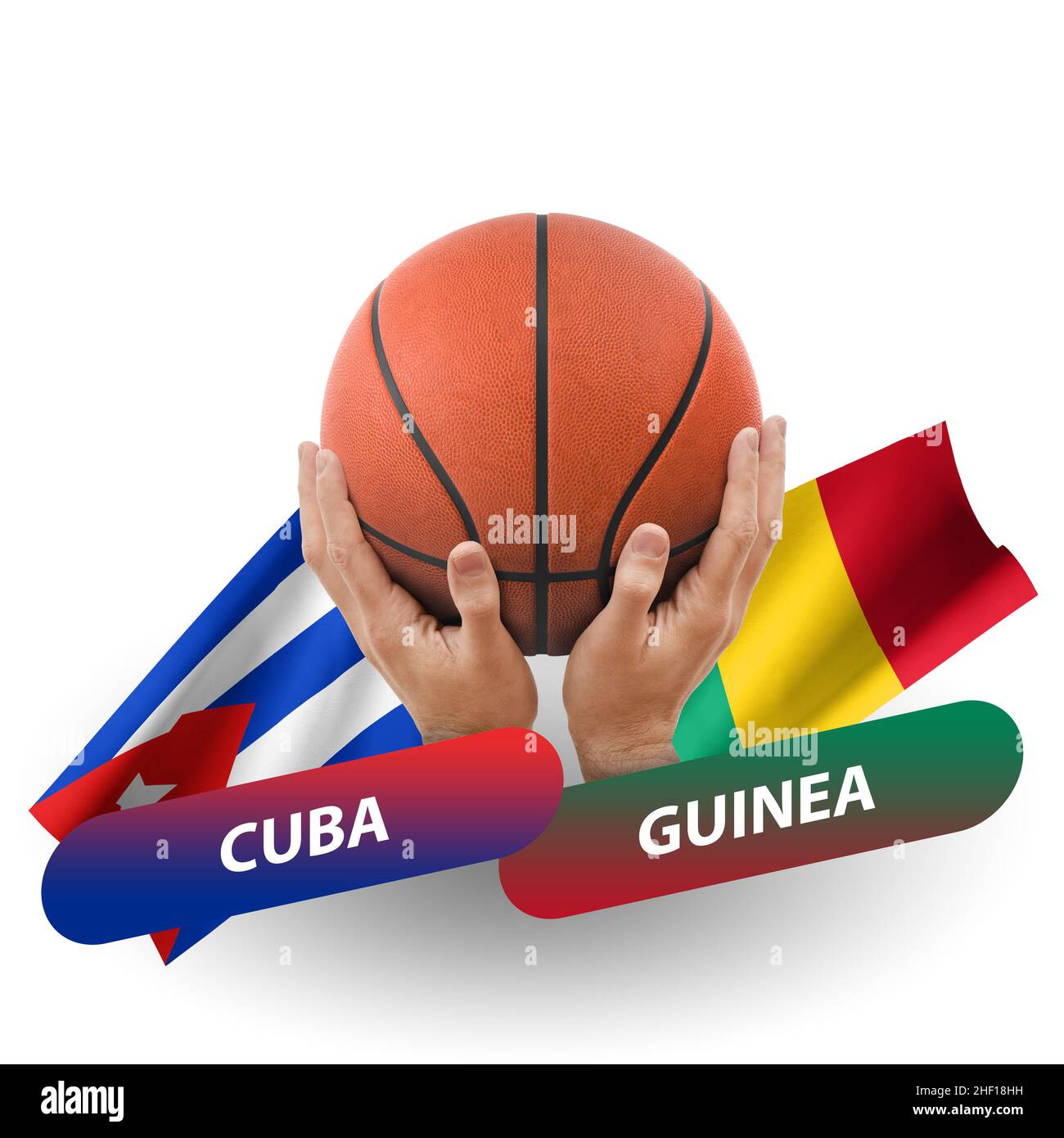 Basketball competition match, national teams cuba vs guinea Stock Photo ...
