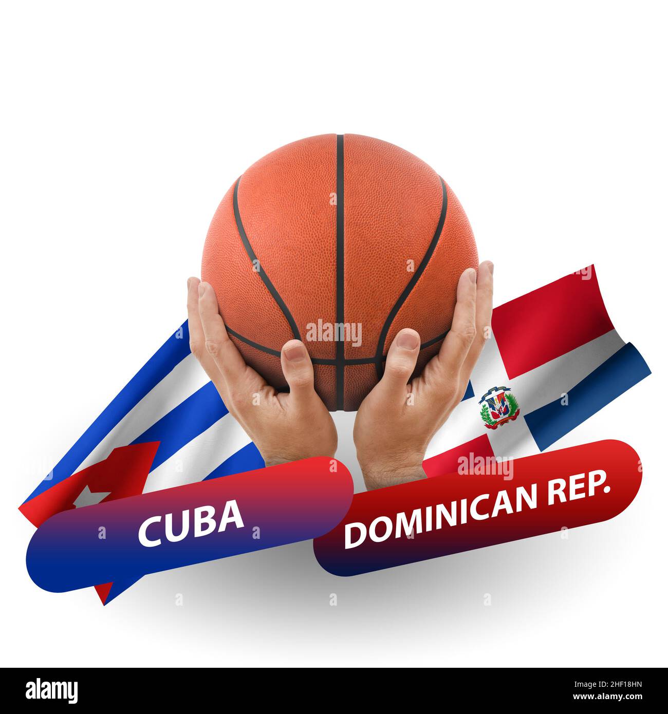 Basketball competition match, national teams cuba vs dominican republic ...