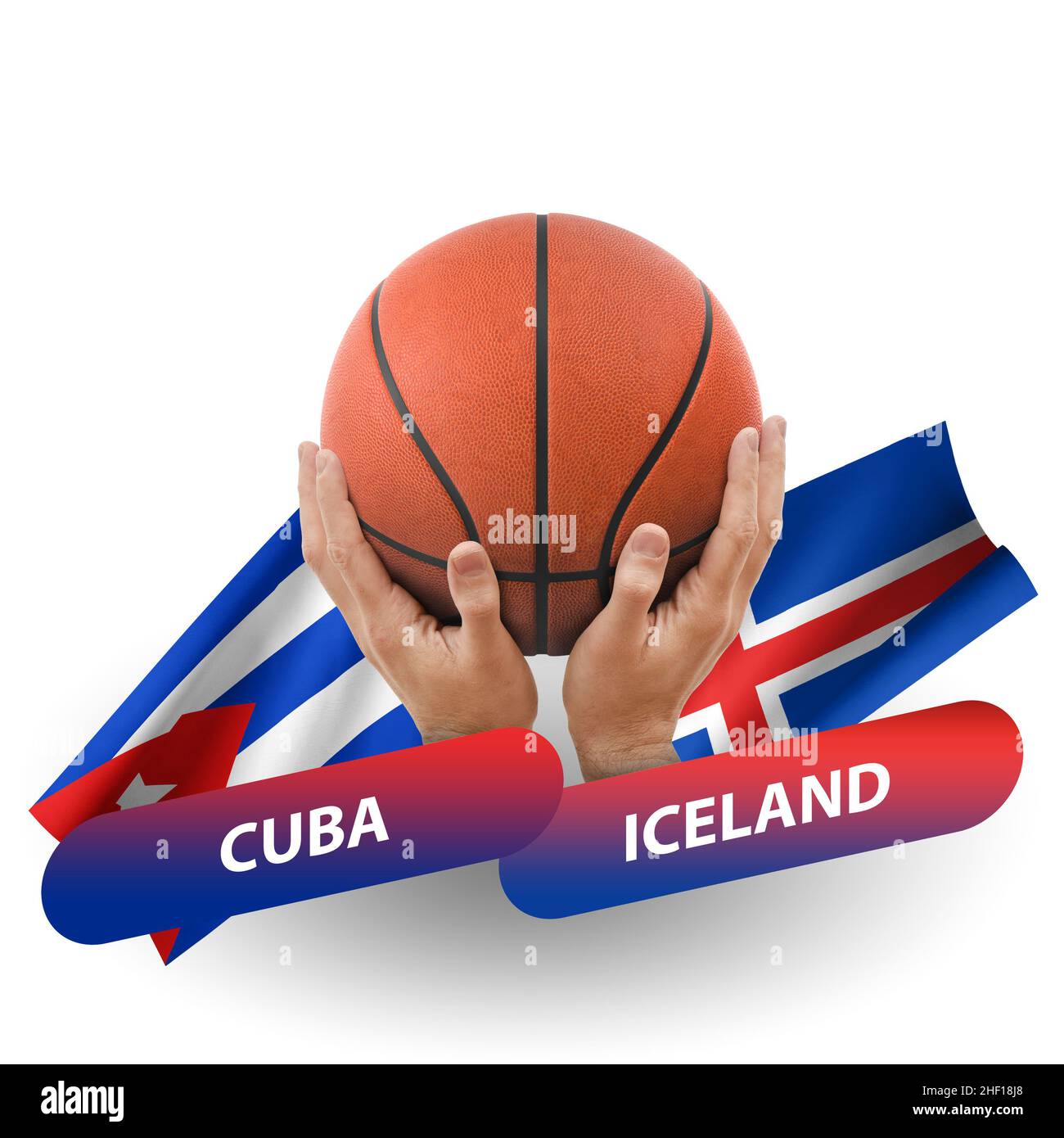 Basketball competition match, national teams cuba vs iceland Stock ...