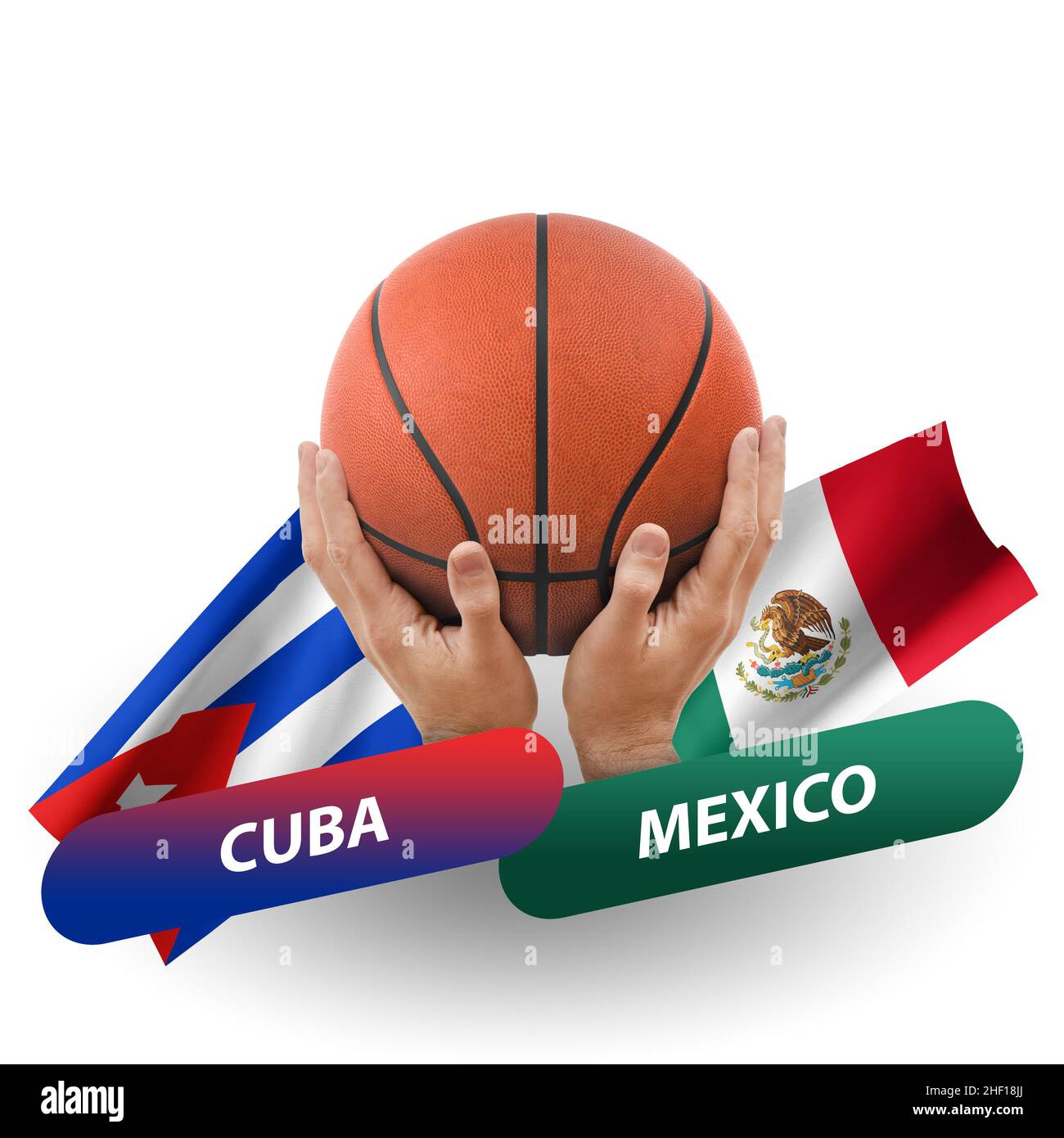 Basketball competition match, national teams cuba vs mexico Stock Photo ...