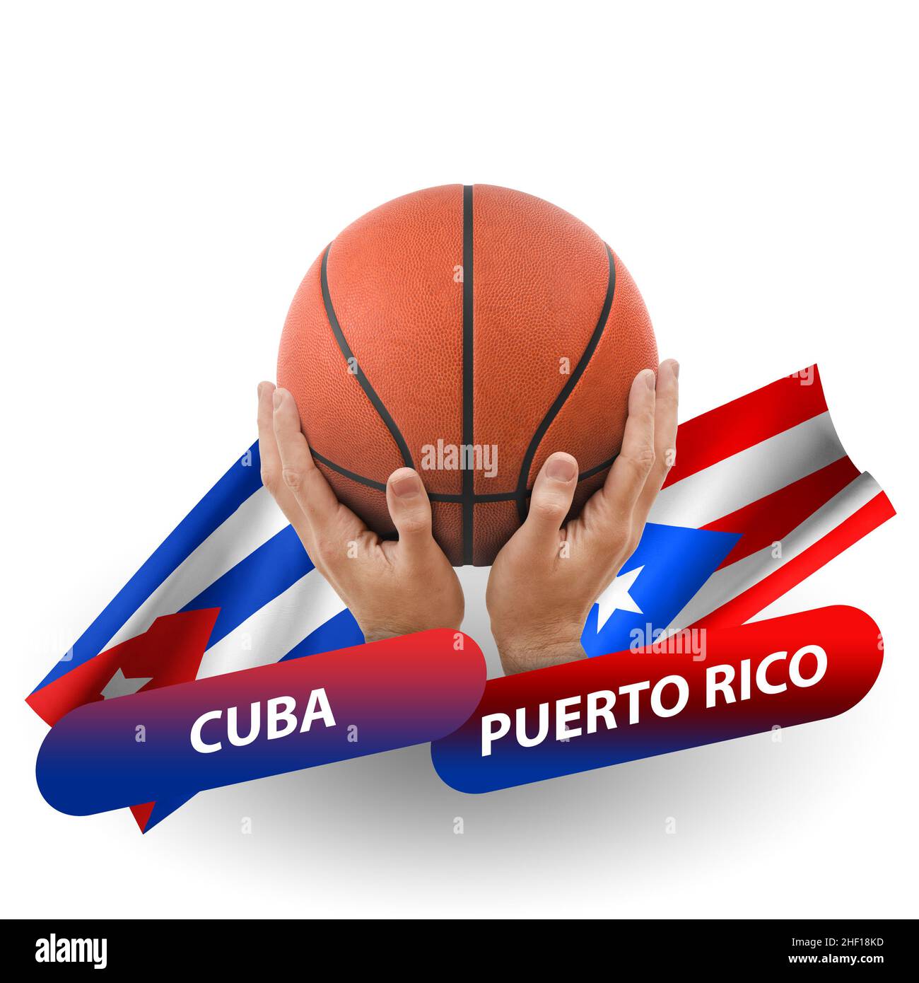 Basketball competition match, national teams cuba vs puerto rico Stock ...