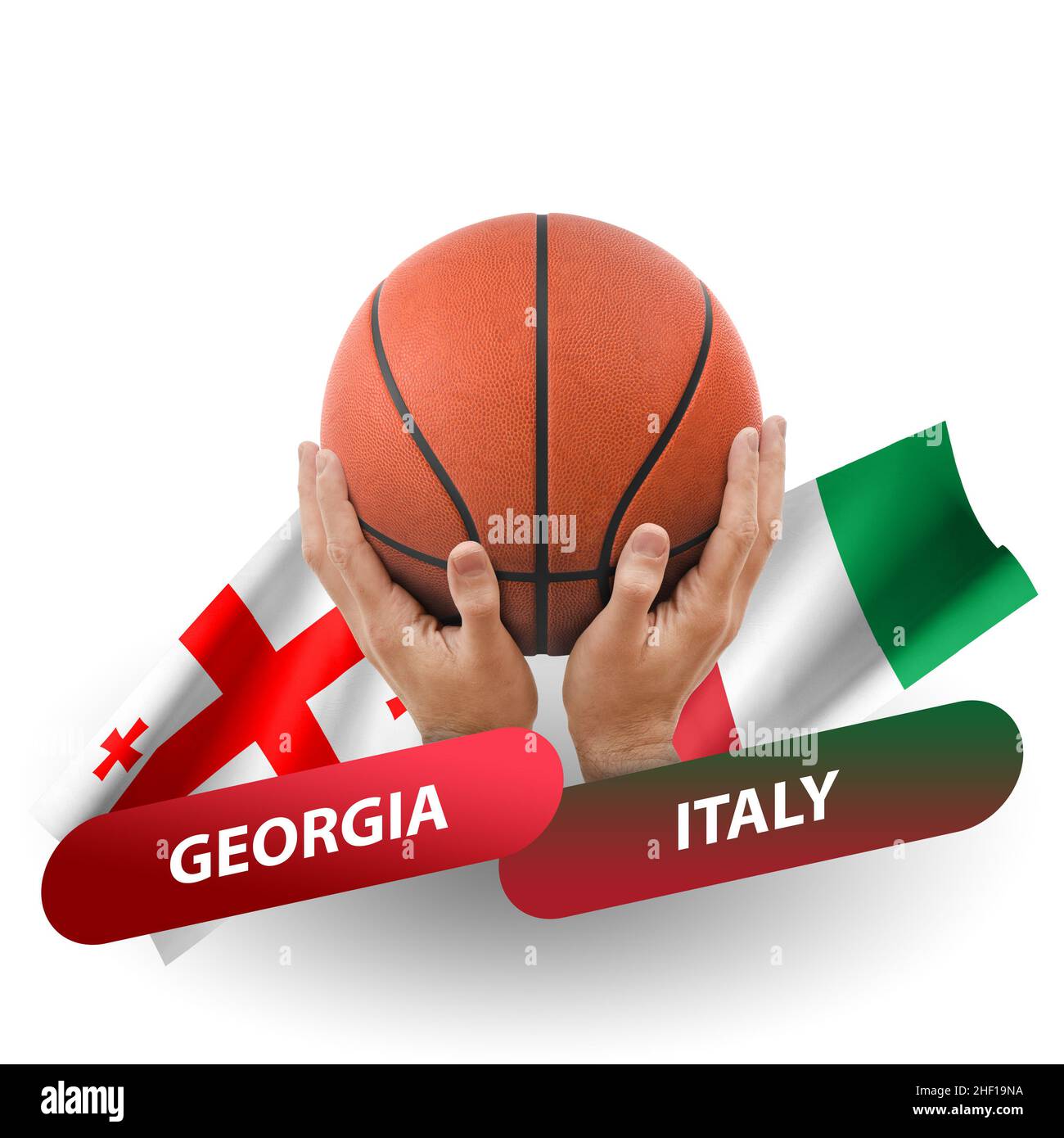 Basketball competition match, national teams georgia vs italy Stock ...