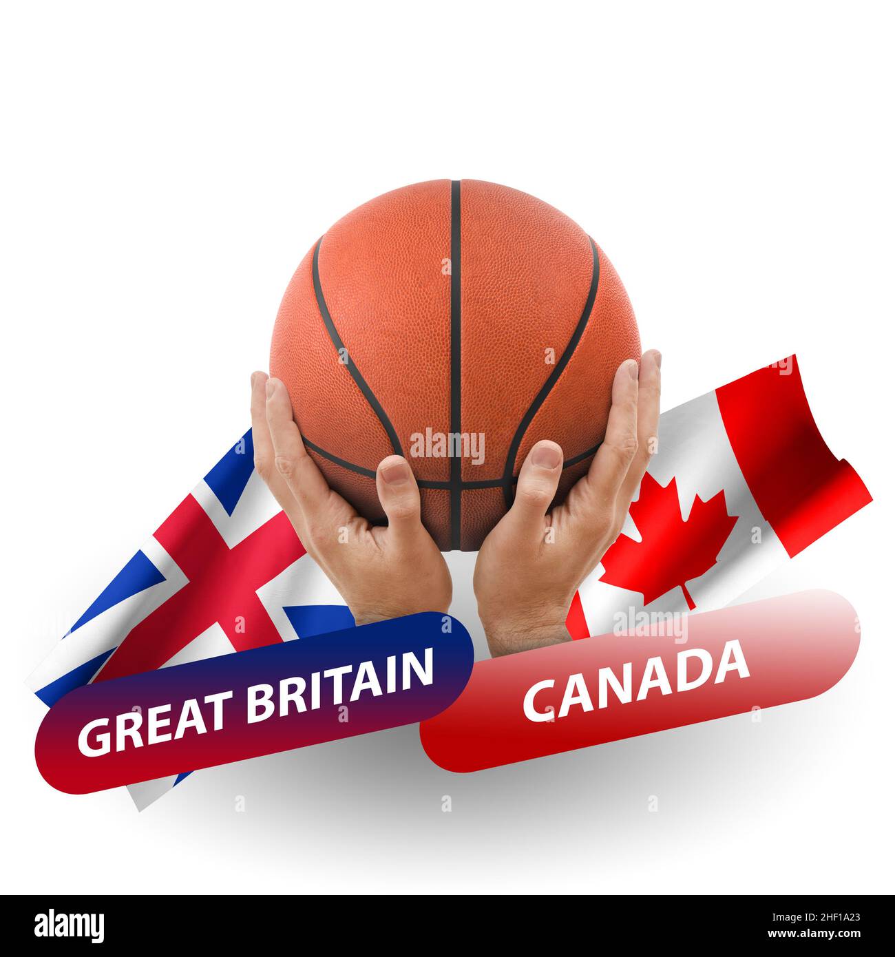 Basketball competition match, national teams great britain vs canada ...
