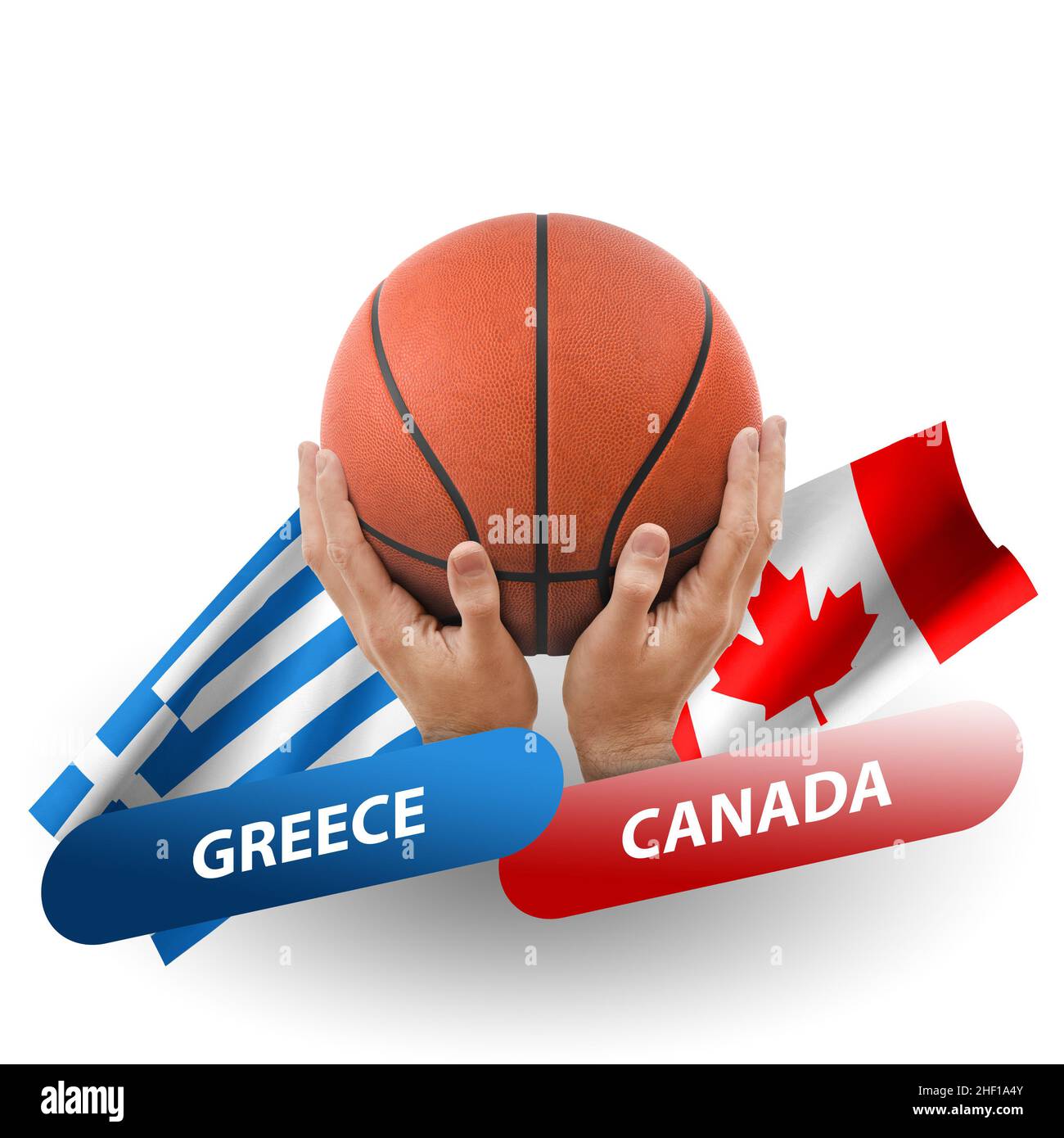 Basketball competition match, national teams greece vs canada Stock ...