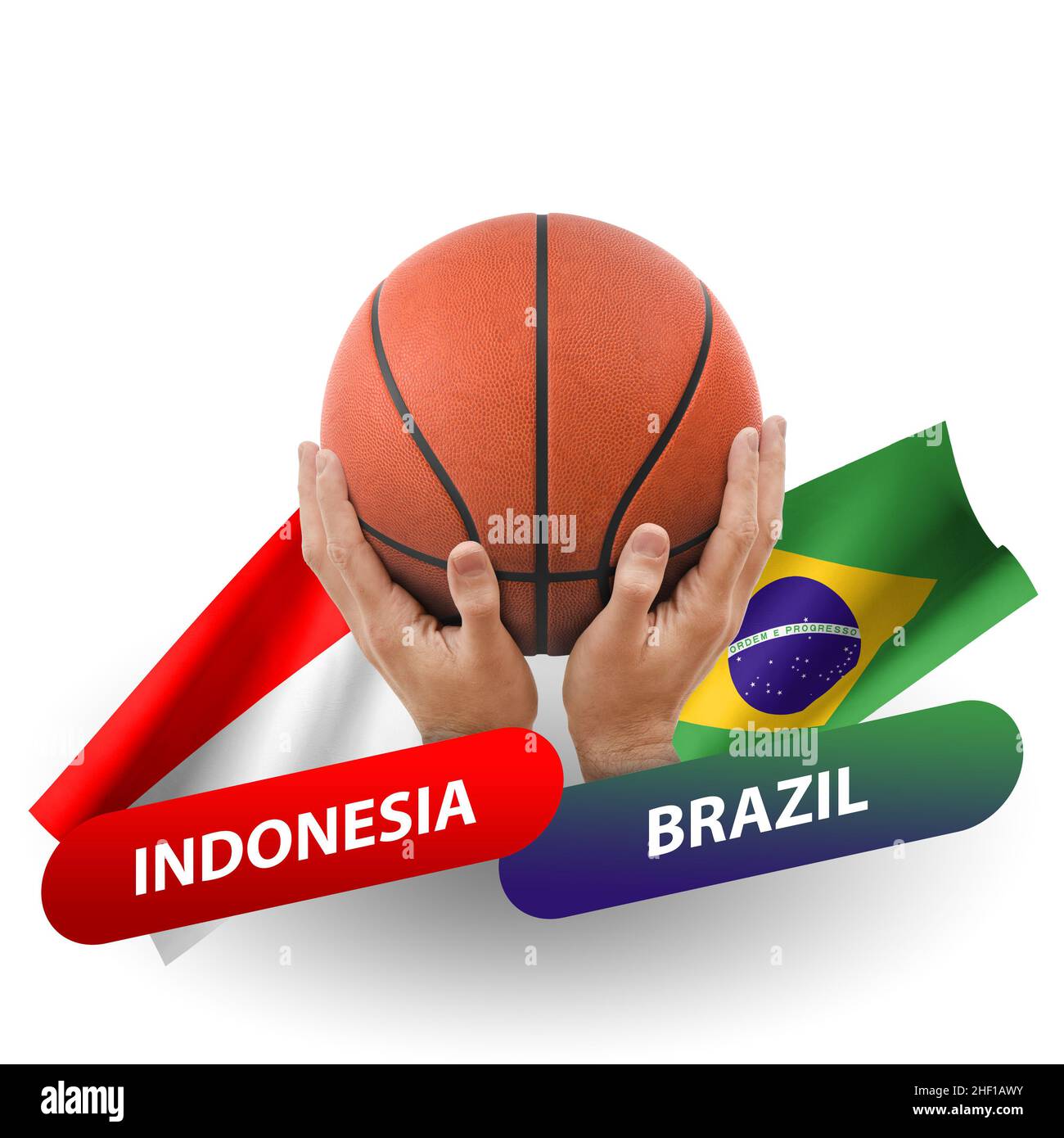 Basketball competition match, national teams indonesia vs brazil Stock ...