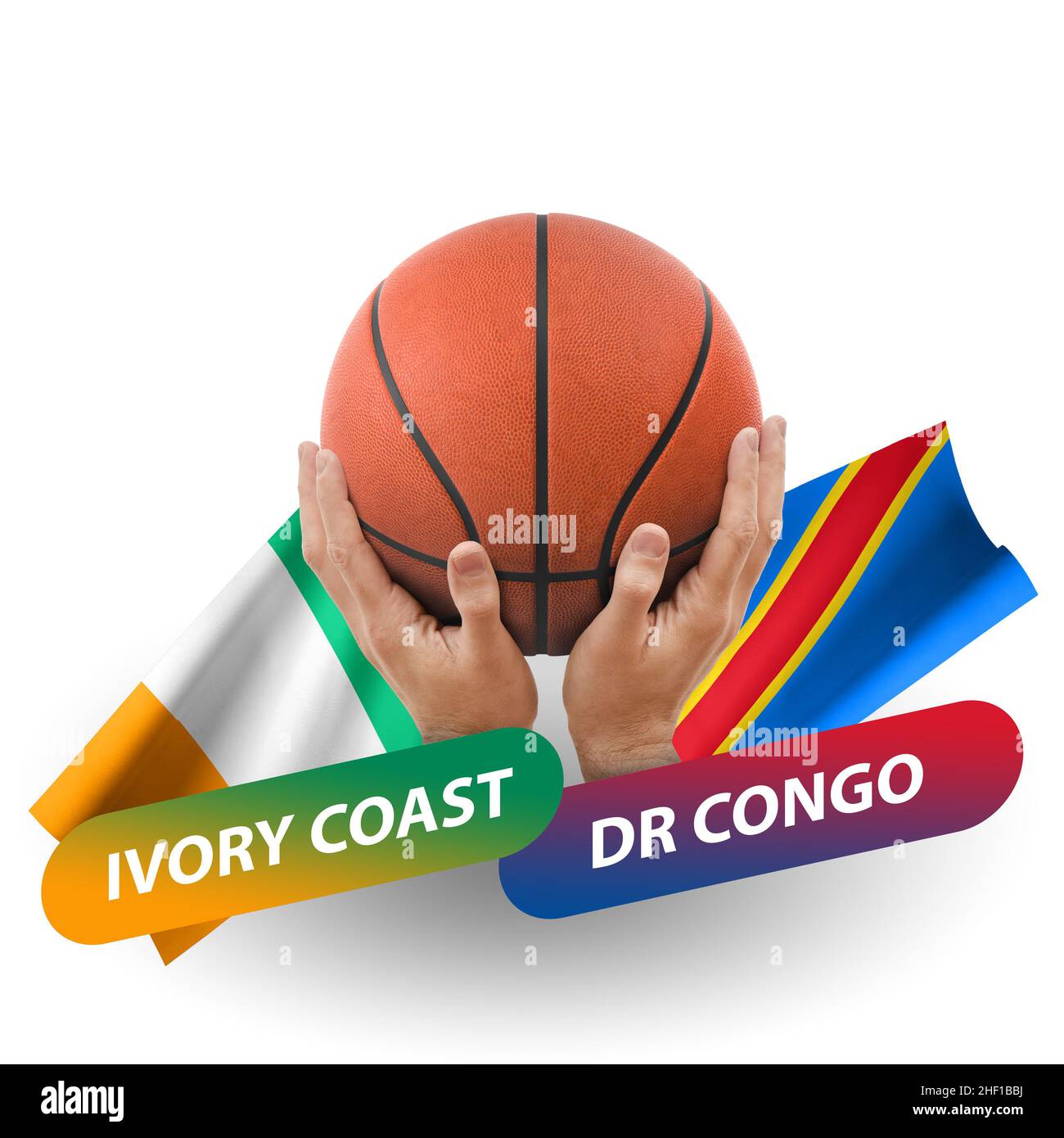 Basketball competition match, national teams ivory coast vs dr congo ...