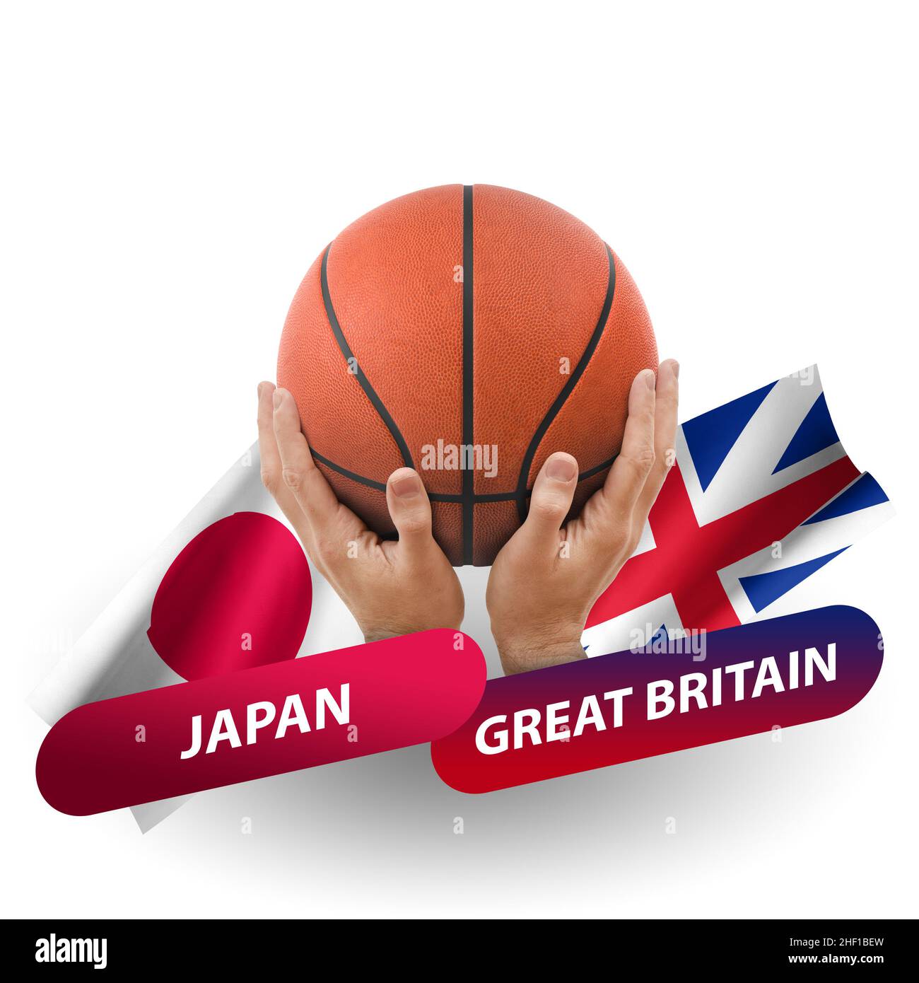 Basketball competition match, national teams japan vs great britain ...