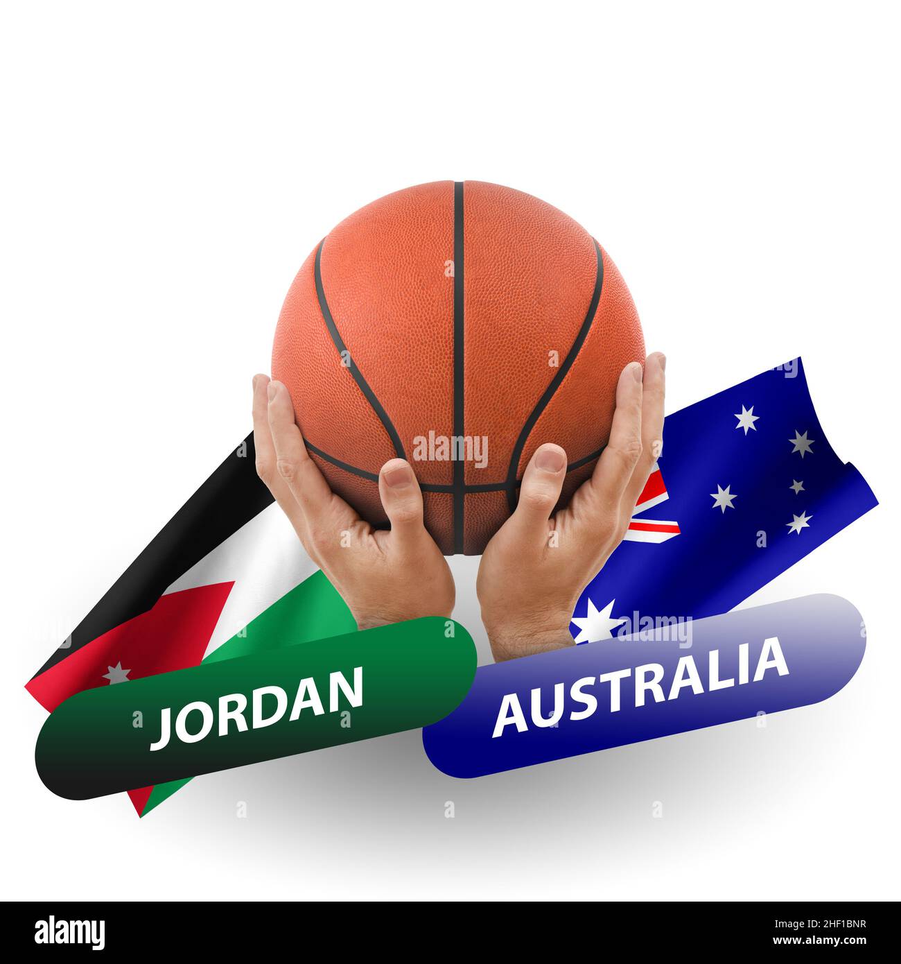 Basketball competition match, national teams jordan vs australia Stock ...