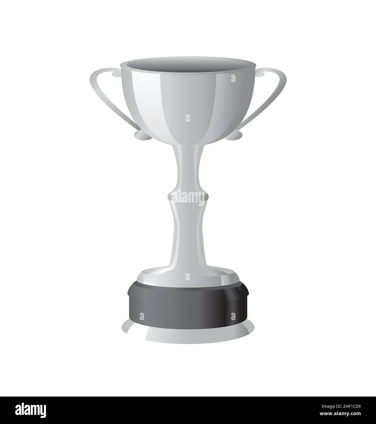 tall silver trophy cup with handles and stem vector isolated on white ...