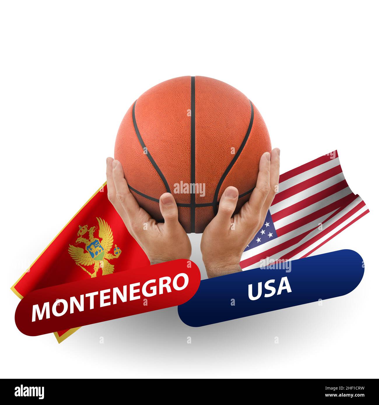 Basketball competition match, national teams montenegro vs usa Stock ...