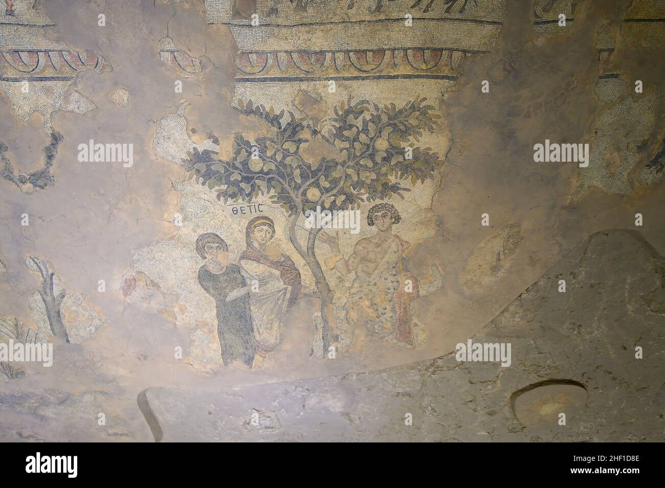 SANLIURFA, TURKEY. A mosaic at the site of Haleplibache in Sanliurfa ...