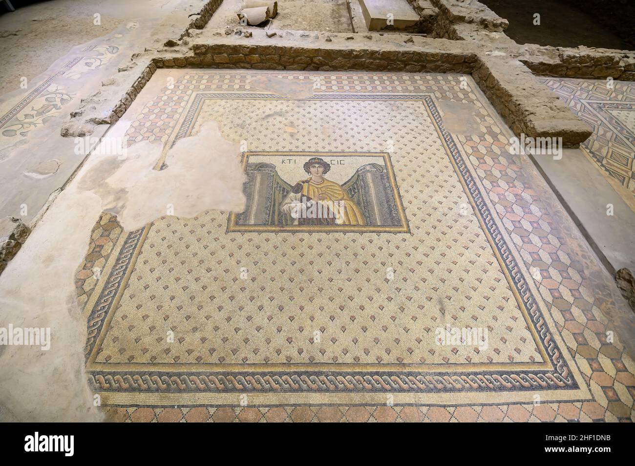 SANLIURFA, TURKEY. A mosaic at the site of Haleplibache in Sanliurfa ...