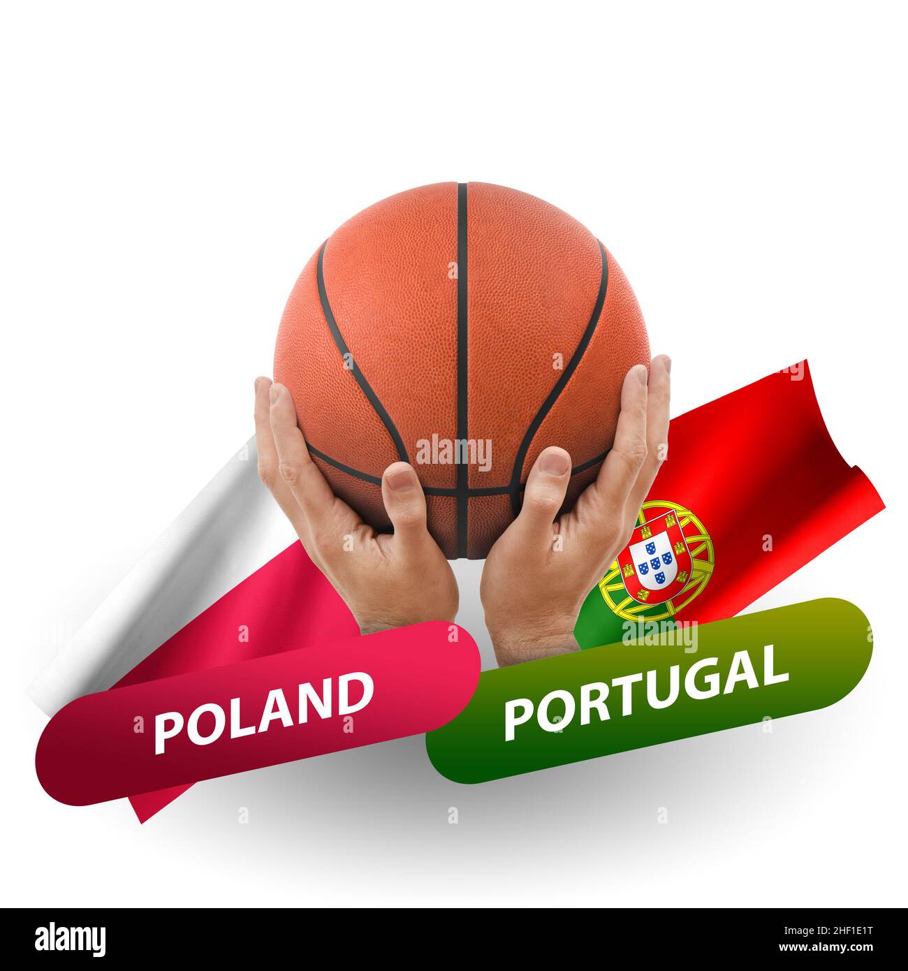 Basketball competition match, national teams poland vs portugal Stock ...
