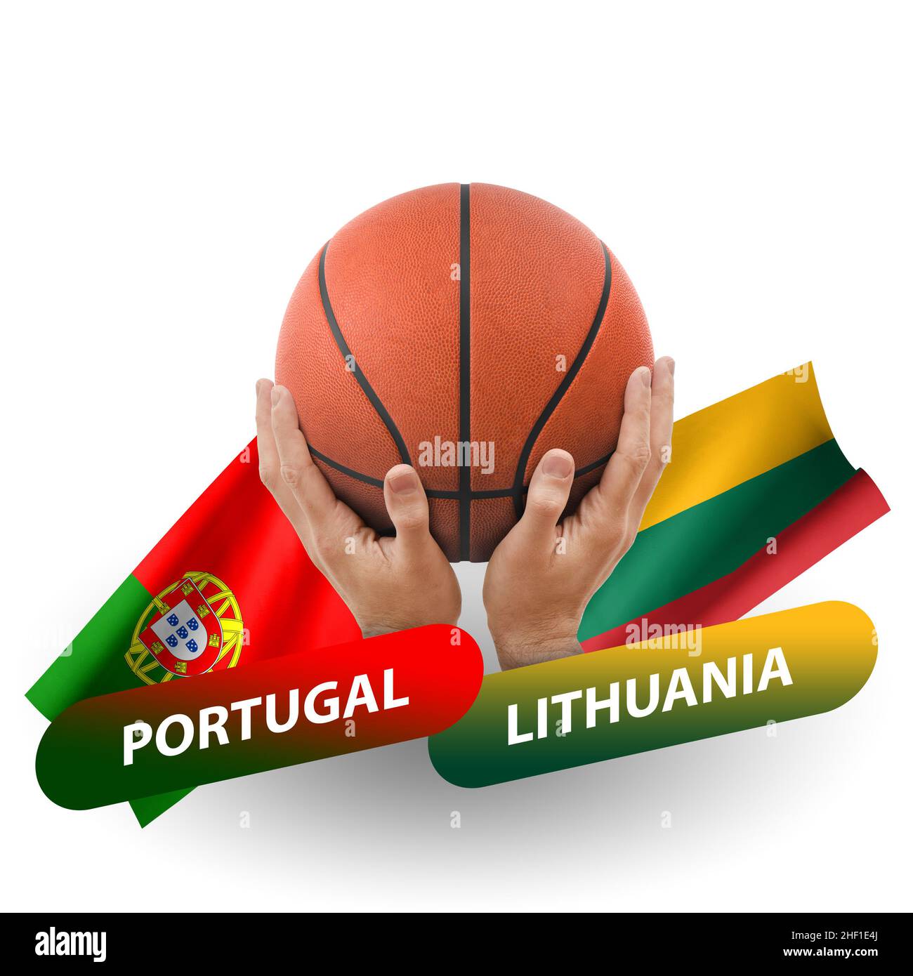 Basketball competition match, national teams portugal vs lithuania ...