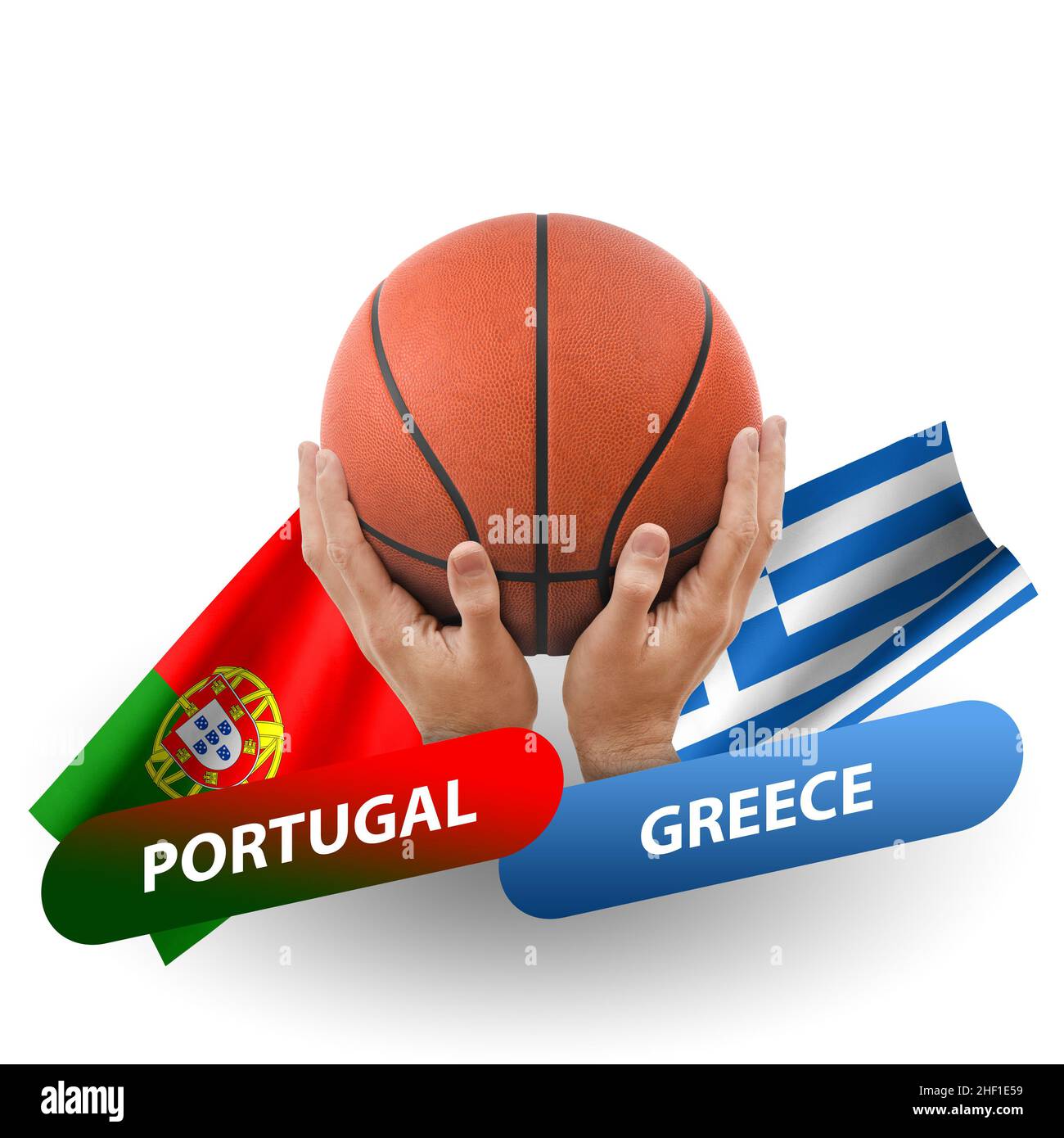 Basketball competition match, national teams portugal vs greece Stock ...