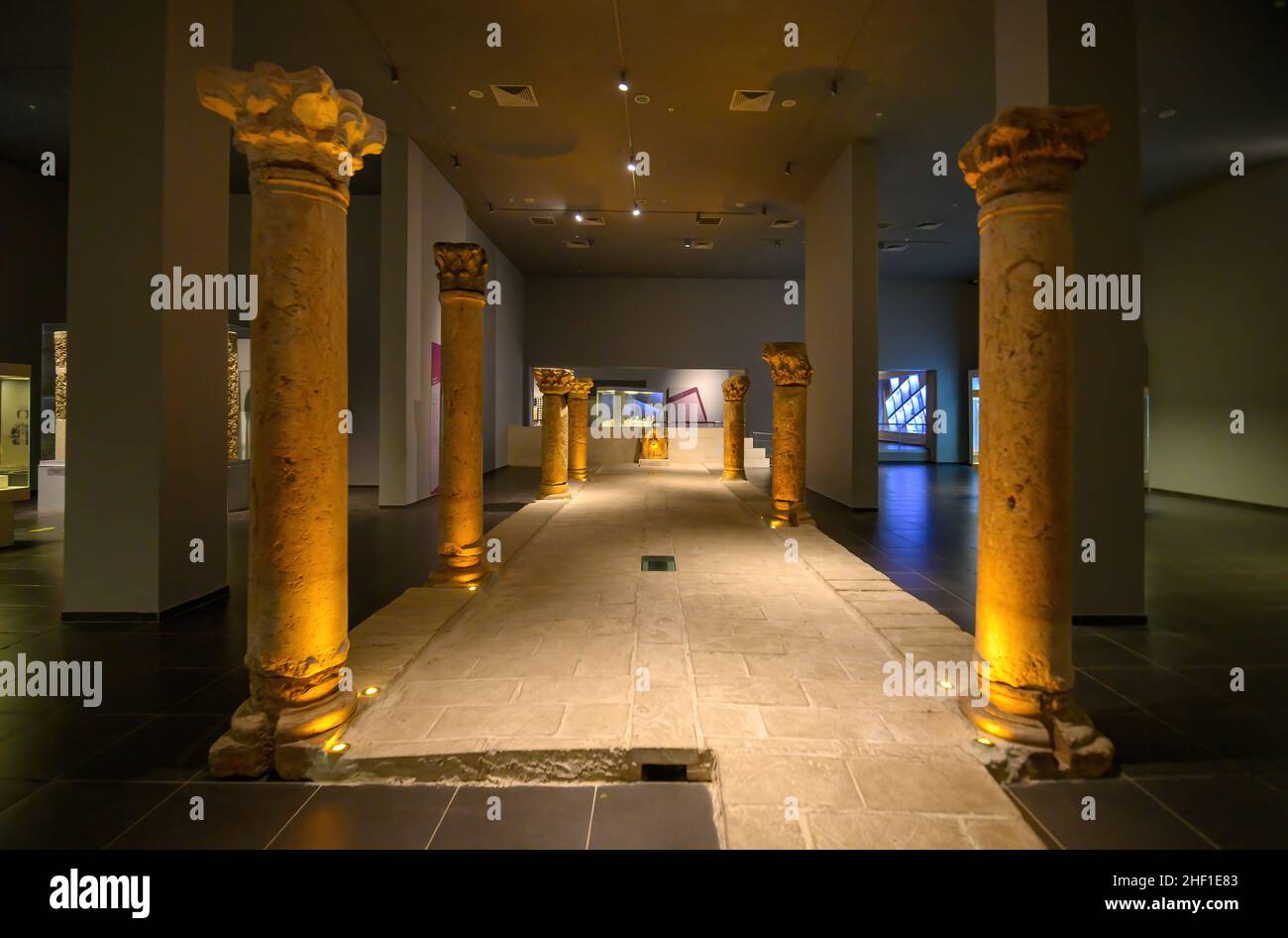 Sanliurfa, Turkey. Interior and artefacts of the archaeological museum ...