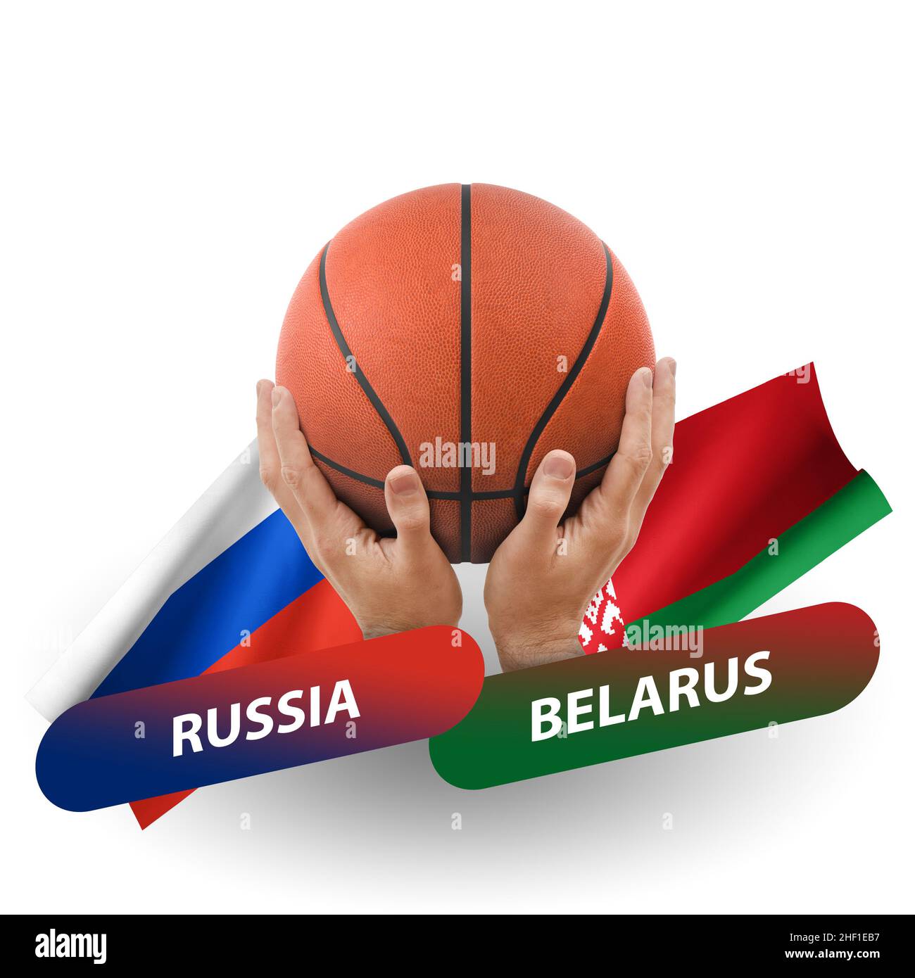 Basketball competition match, national teams russia vs belarus Stock ...