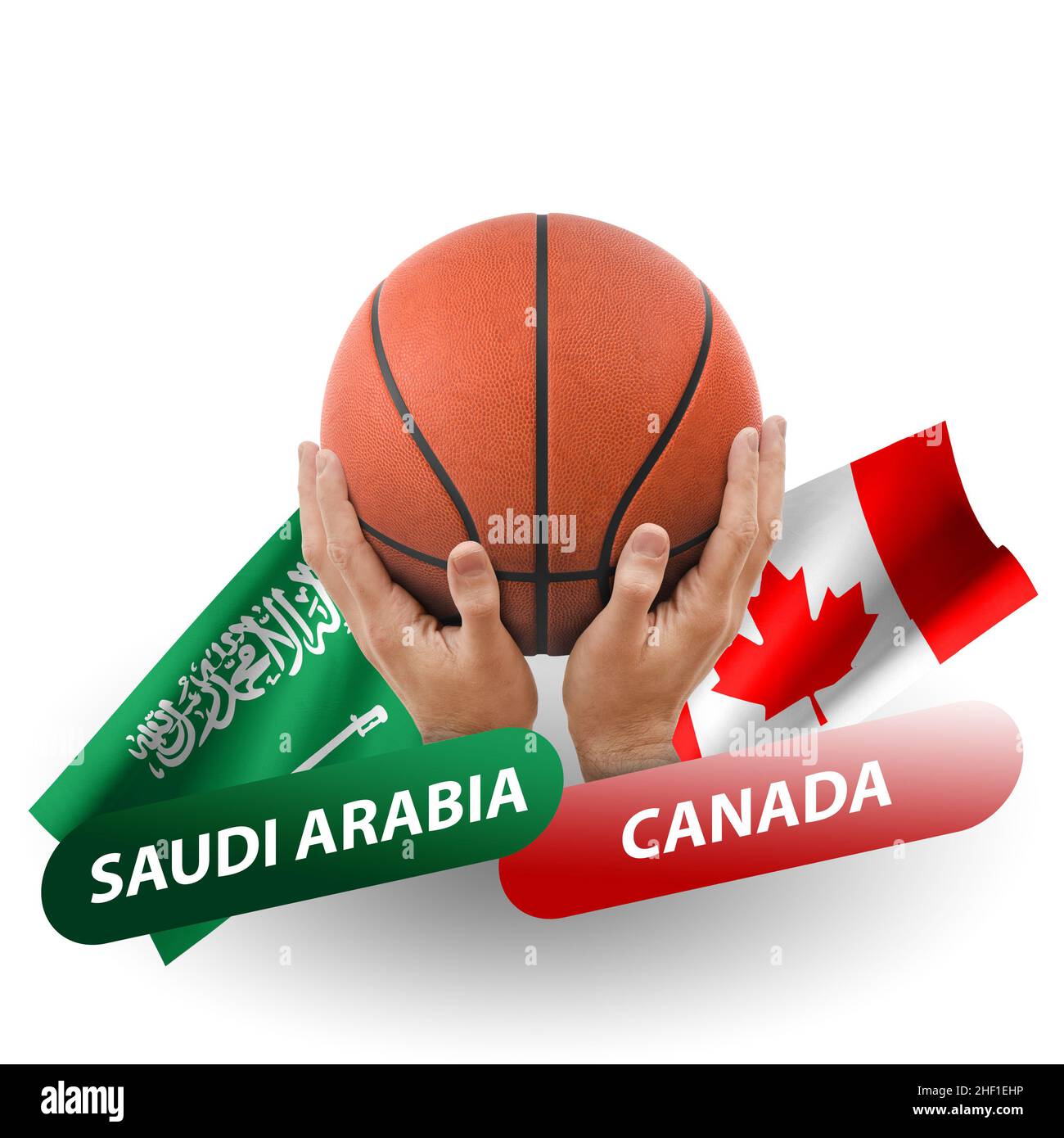 Basketball competition match, national teams saudi arabia vs canada ...