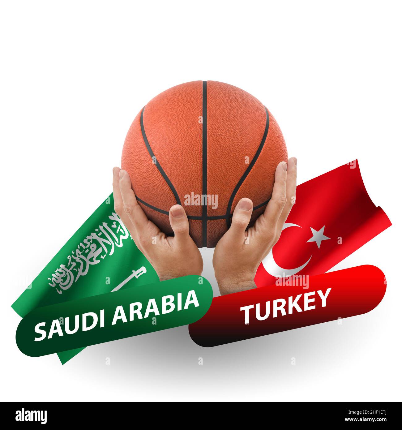 Basketball competition match, national teams saudi arabia vs turkey ...