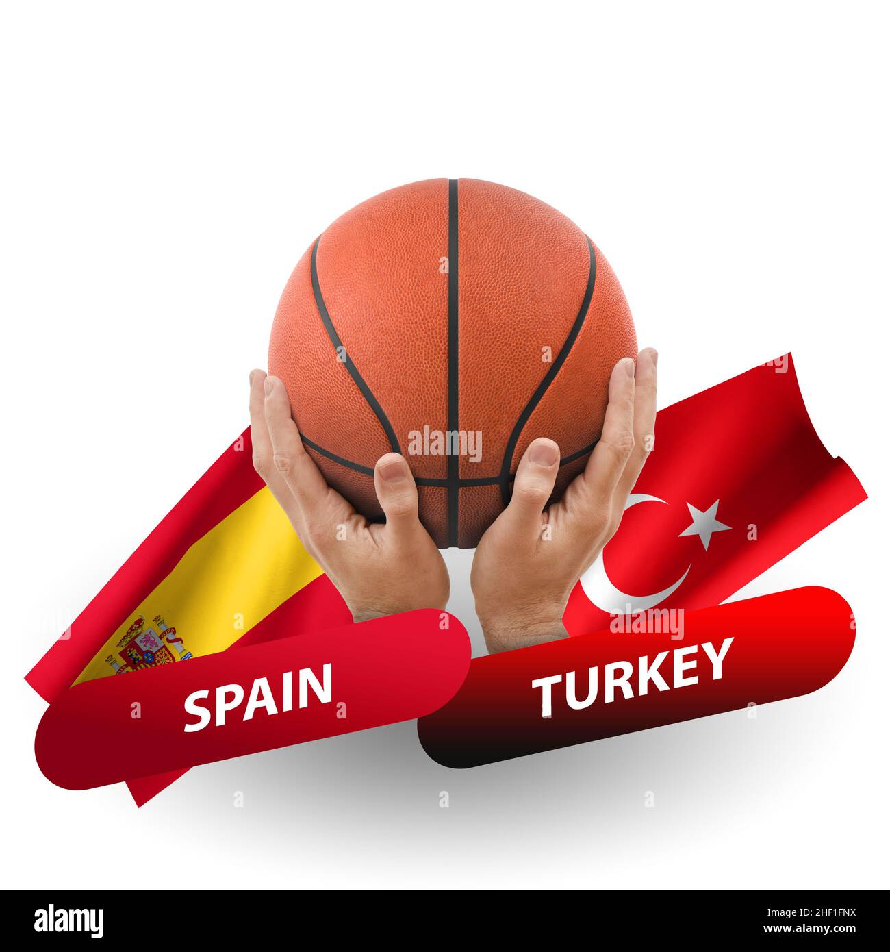 Basketball competition match, national teams spain vs turkey Stock ...