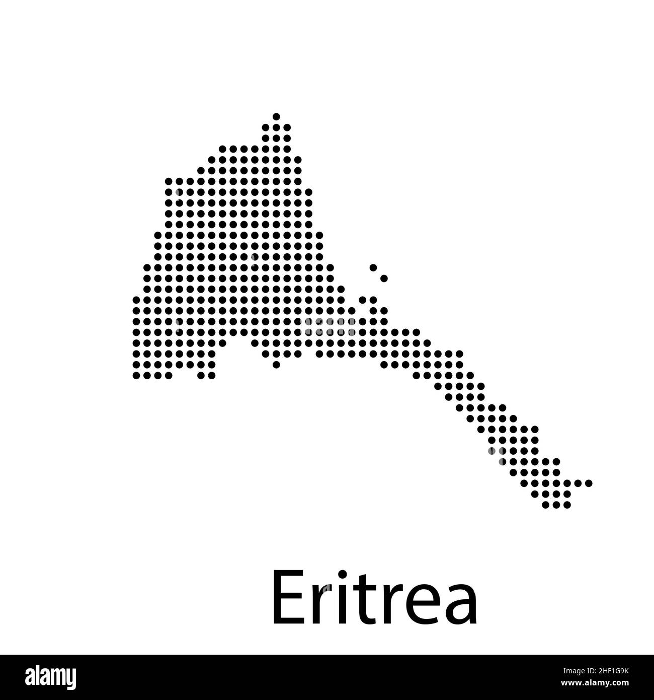 Eritrea Vector Map Silhouette High Detailed Illustration Isolated On White Background Western