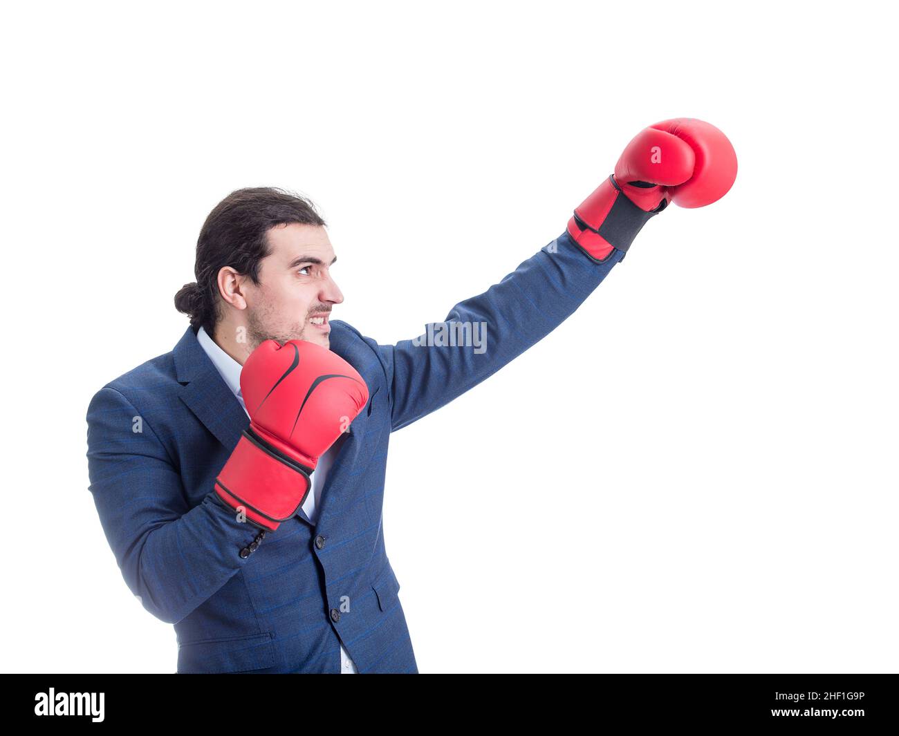 Determined man clenching fist Cut Out Stock Images & Pictures - Alamy