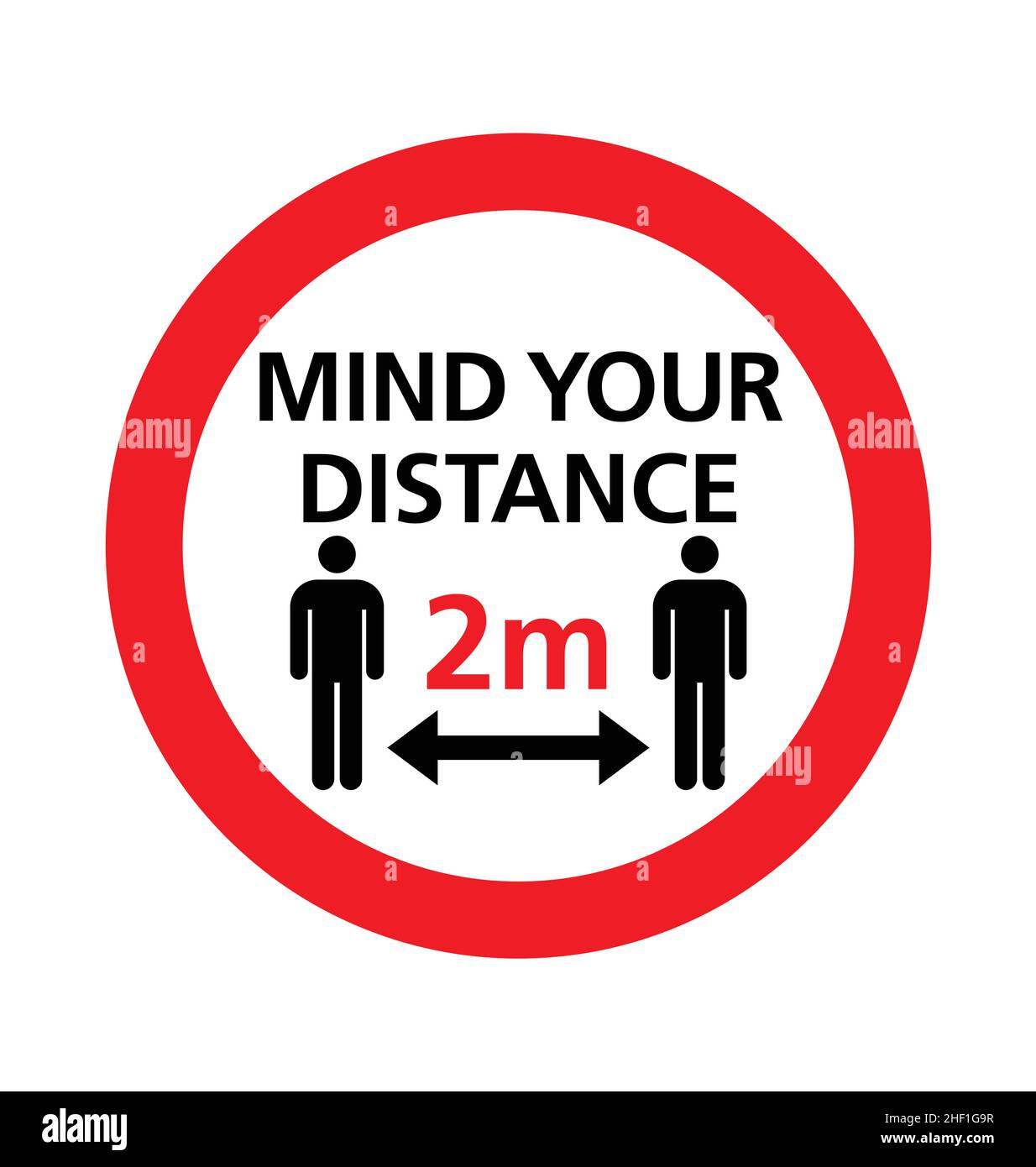 mind or keep your distance 2m covid 19 sign 2 metres vector isolated on ...