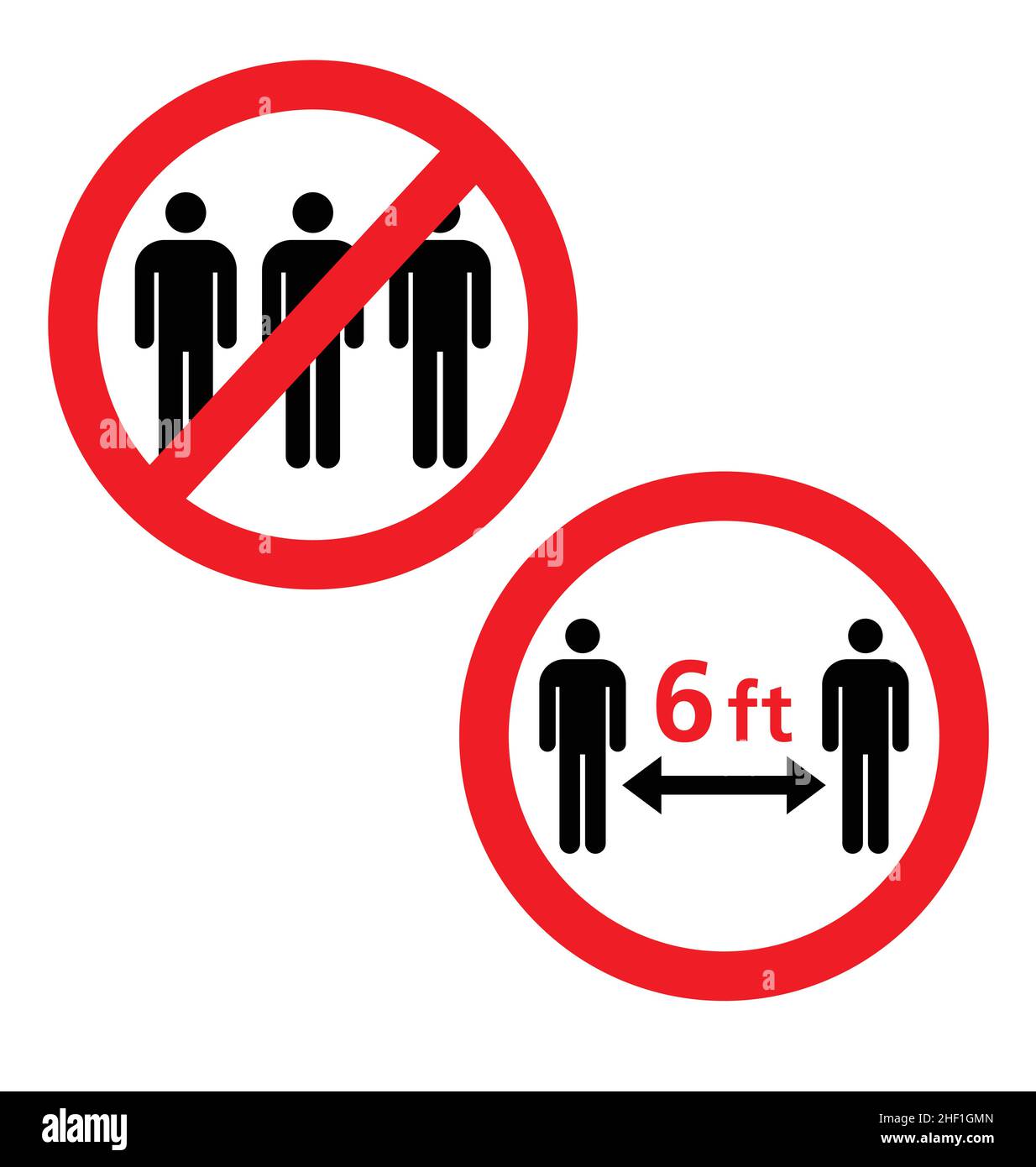 maintain distance 6 feet ft no assembly sign covid19 covid 19 ...