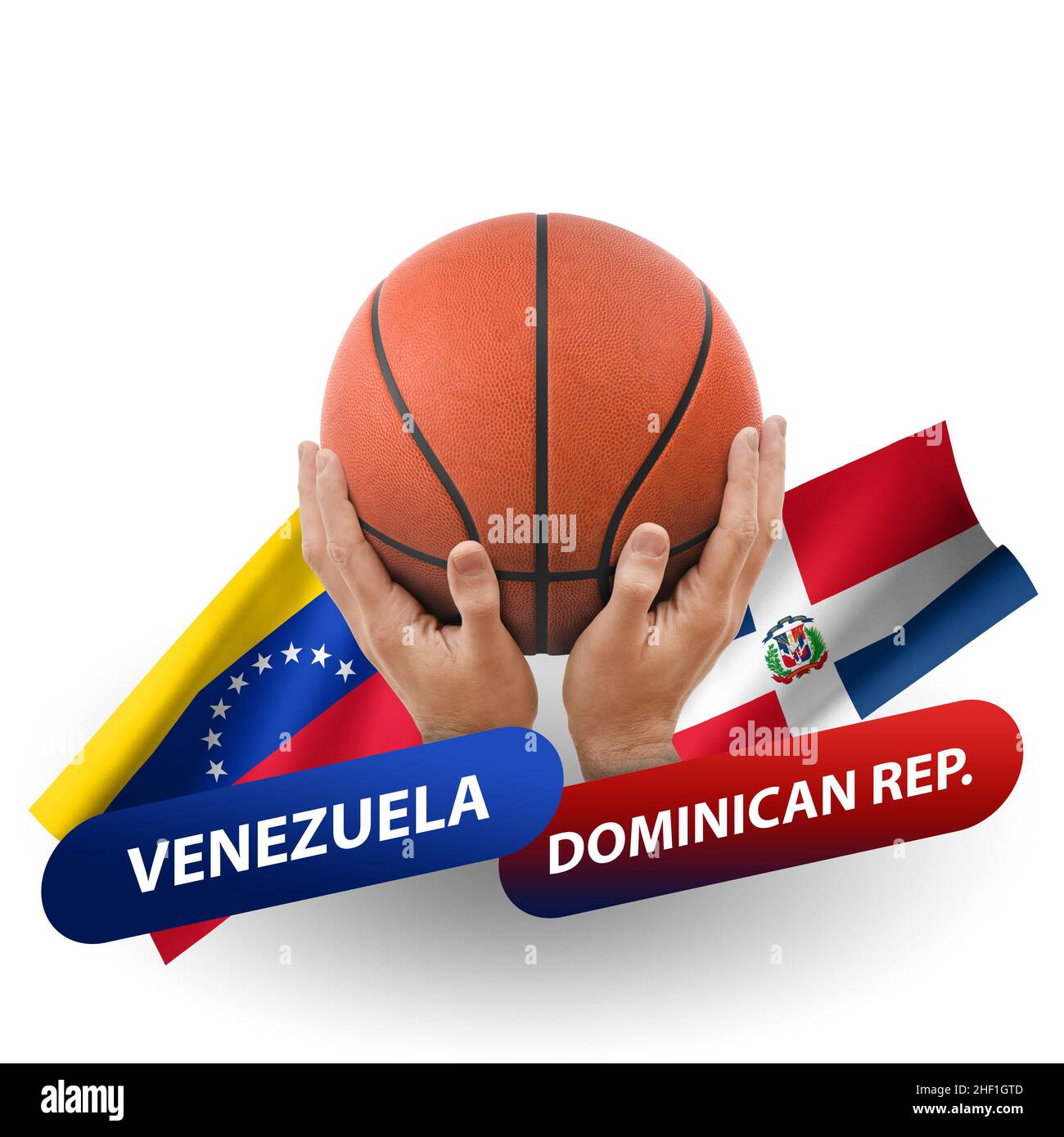 Basketball competition match, national teams venezuela vs dominican ...