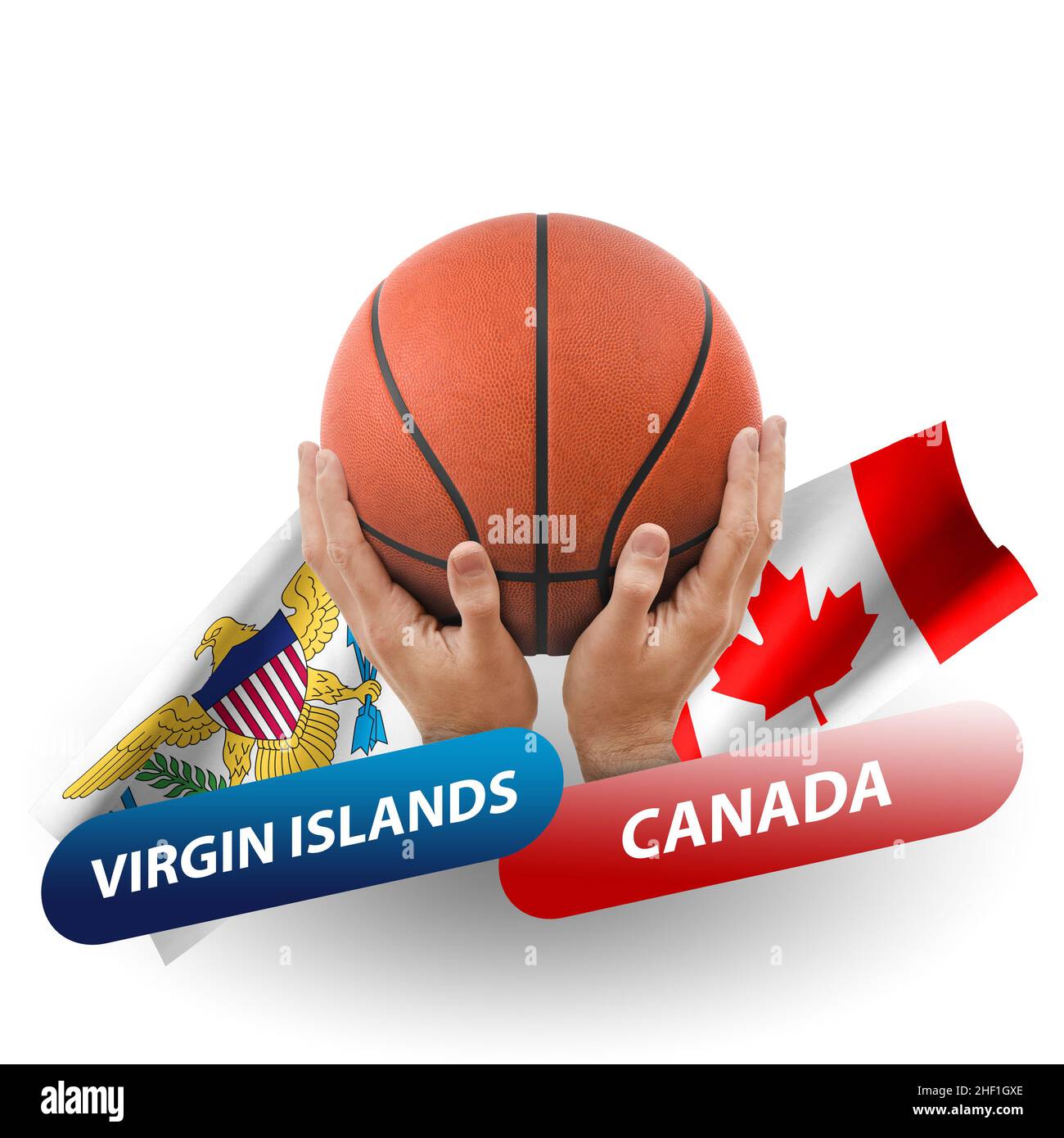 Basketball competition match, national teams virgin islands vs canada ...