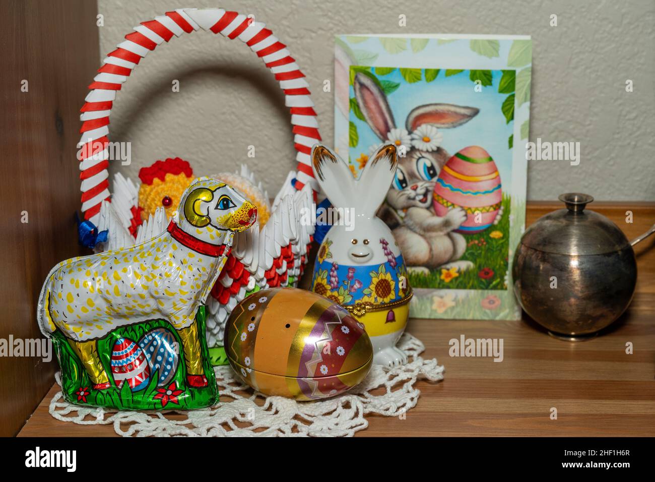 Easter decorations inside a house Stock Photo - Alamy