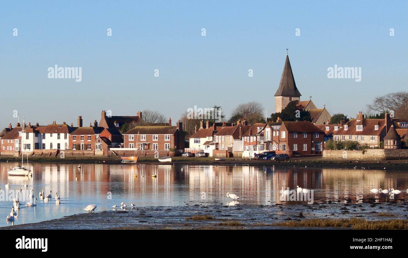 Bosham Village from the public footpath that runs alongside the old ...