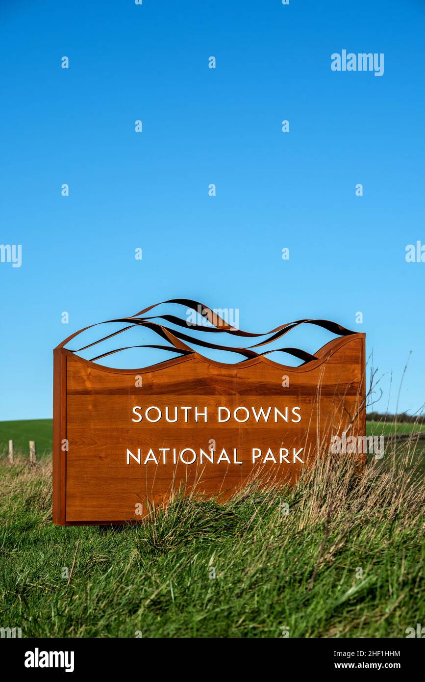 Brighton, January 13th 2022: A sign welcoming visitors to the South ...