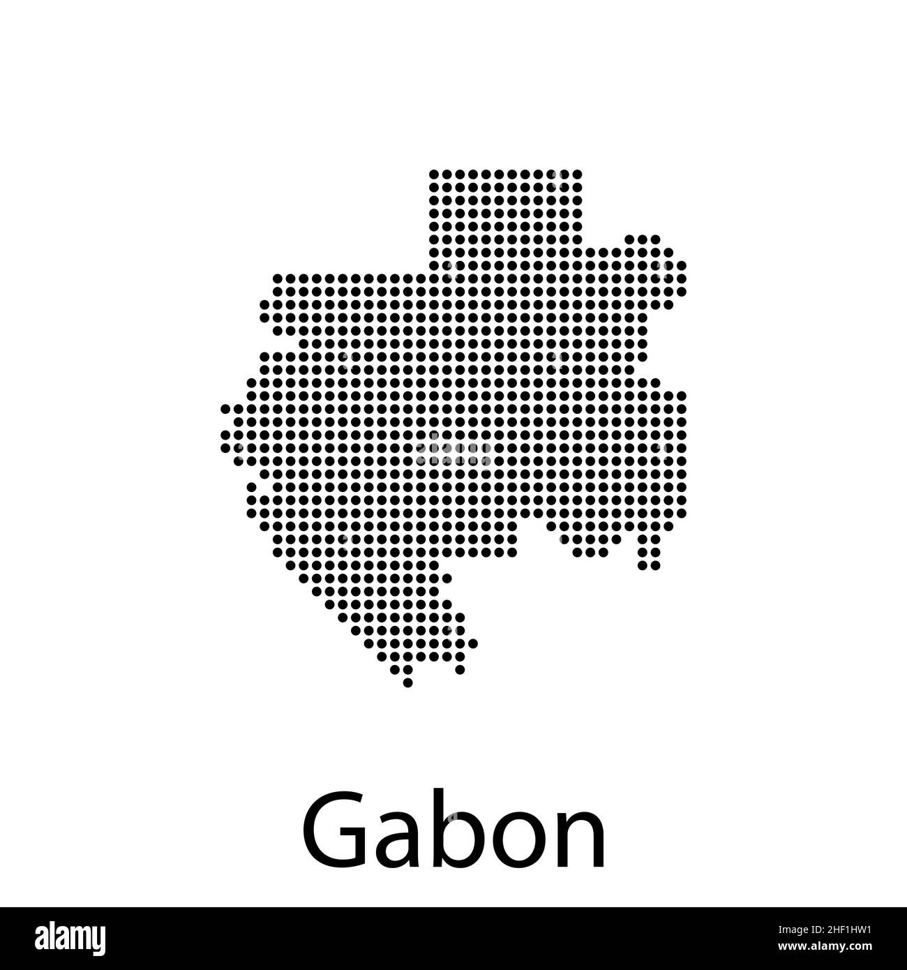 Vector gray map Gabon. Isolated vector Illustration. Black on Grey ...