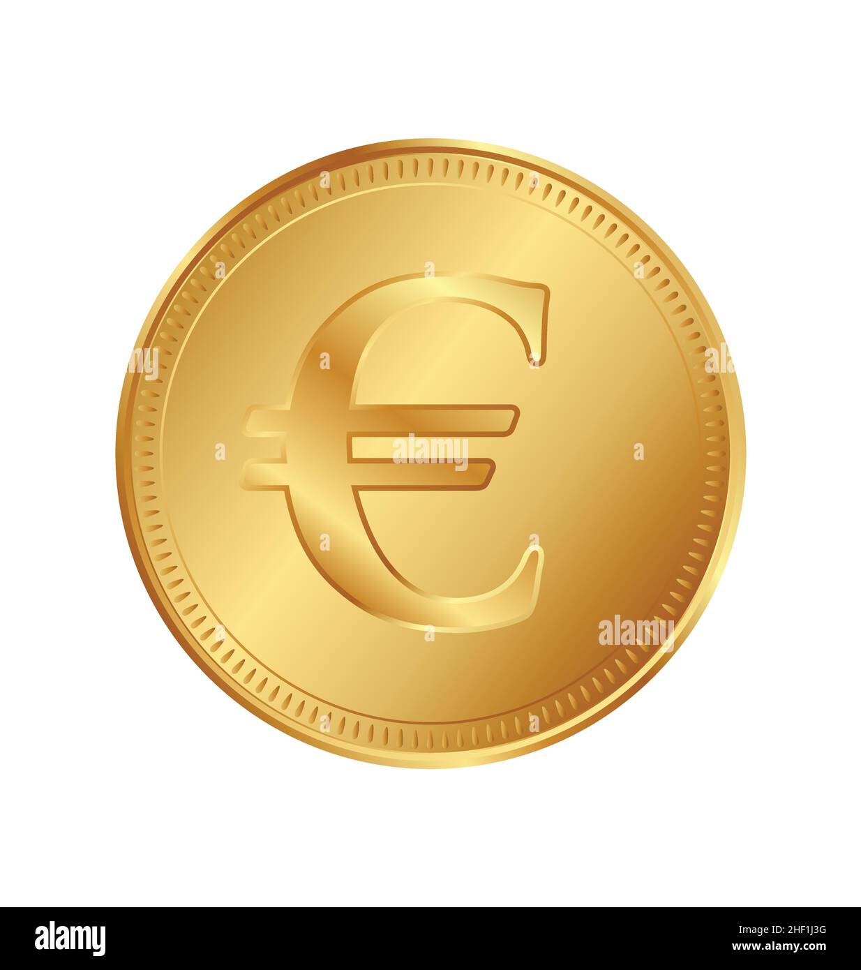 shiny gold euro european coin money vector isolated on white background ...