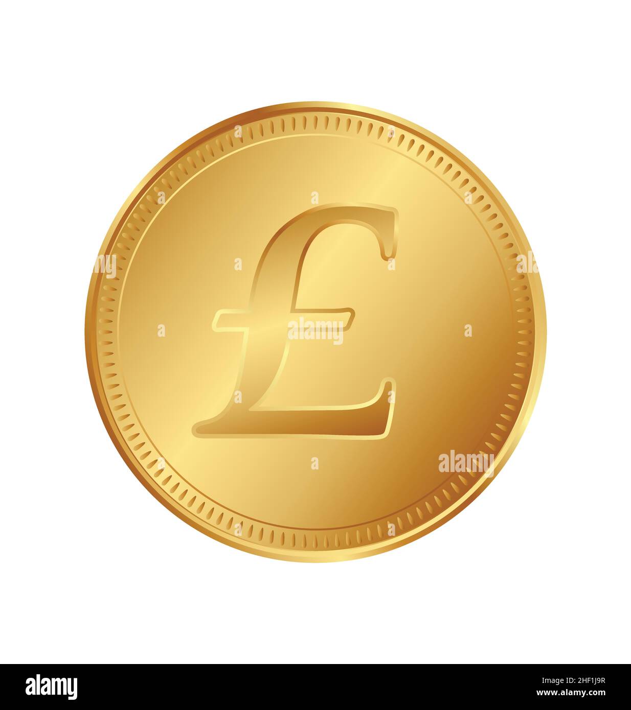 shiny gold british pound coin money vector isolated on white background ...