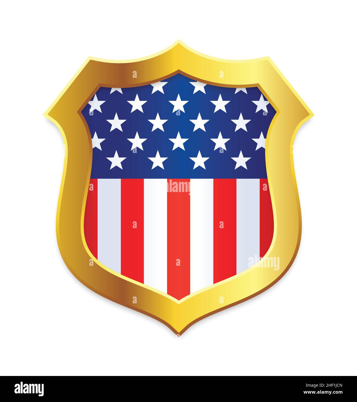 classic shield shape with gold edge with USA united states of america ...