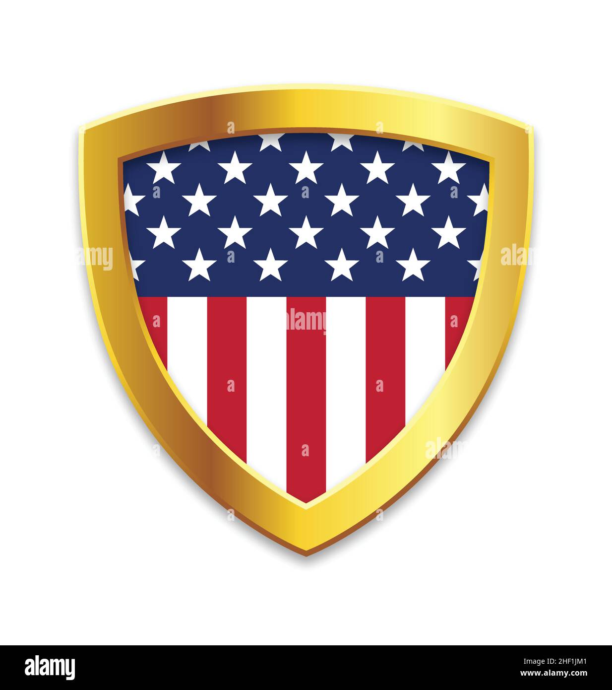 classic shield shape with gold edge with USA united states of america ...