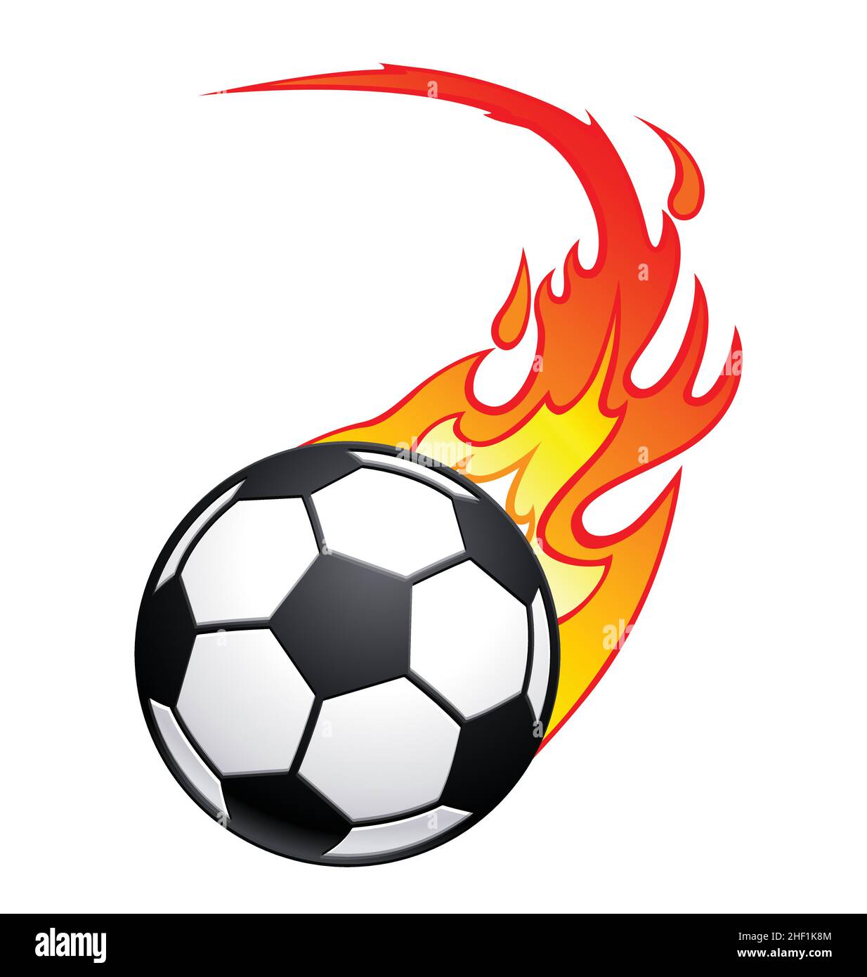 Flaming fast football soccer ball vector isolated on white background ...
