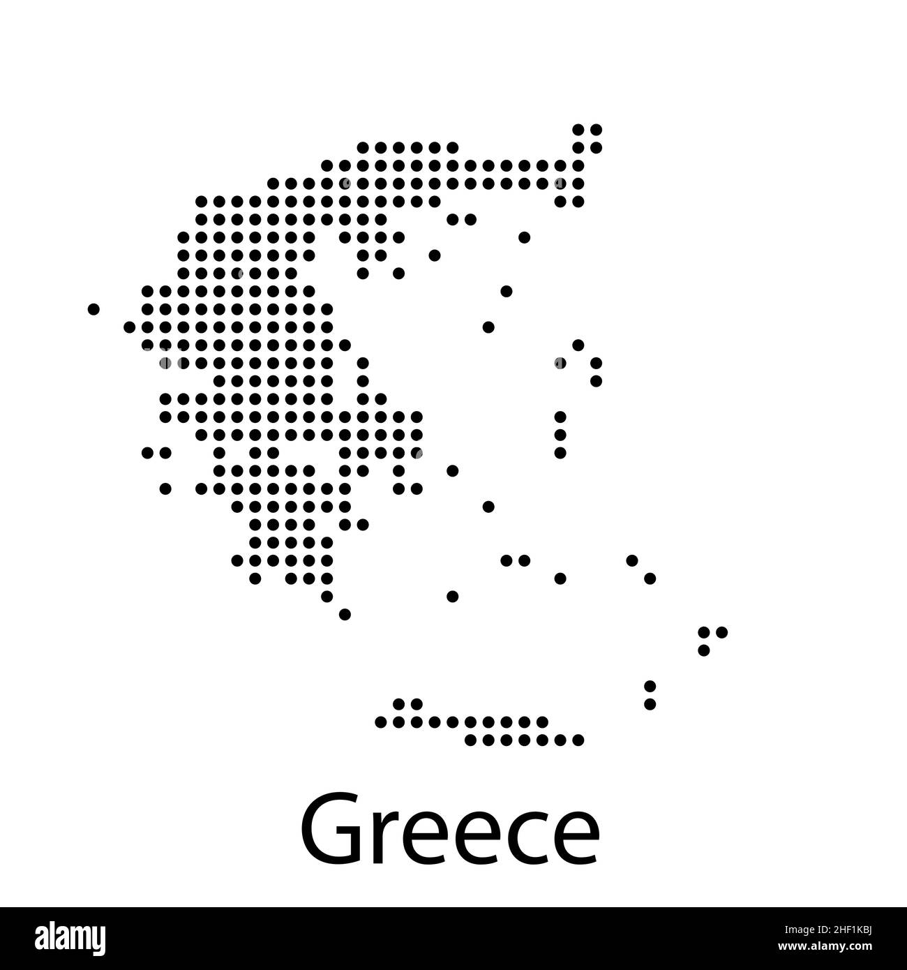 Greece country map polygonal with spot lights places vector ...