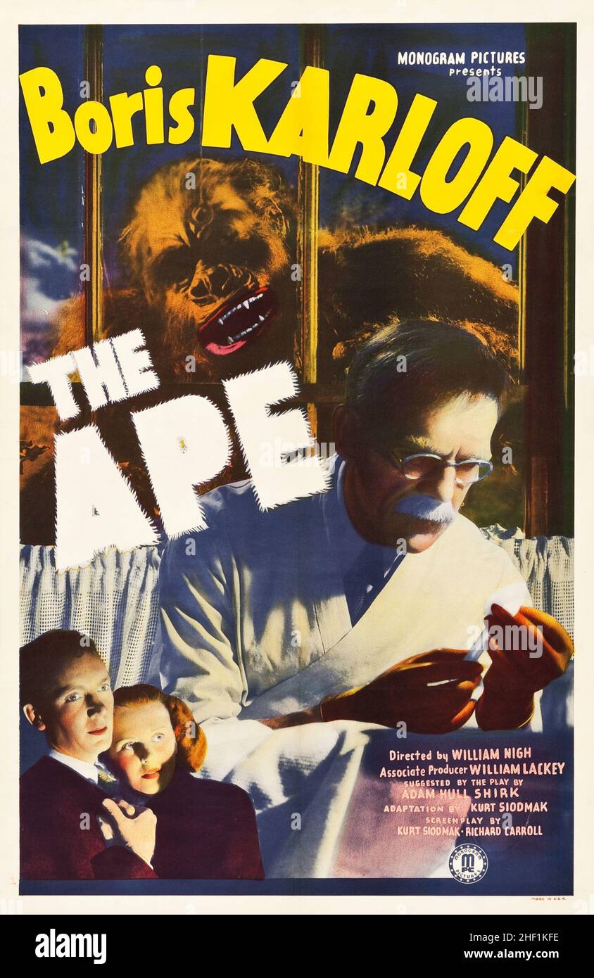 BORIS KARLOFF in THE APE (1940), directed by WILLIAM NIGH. Credit ...